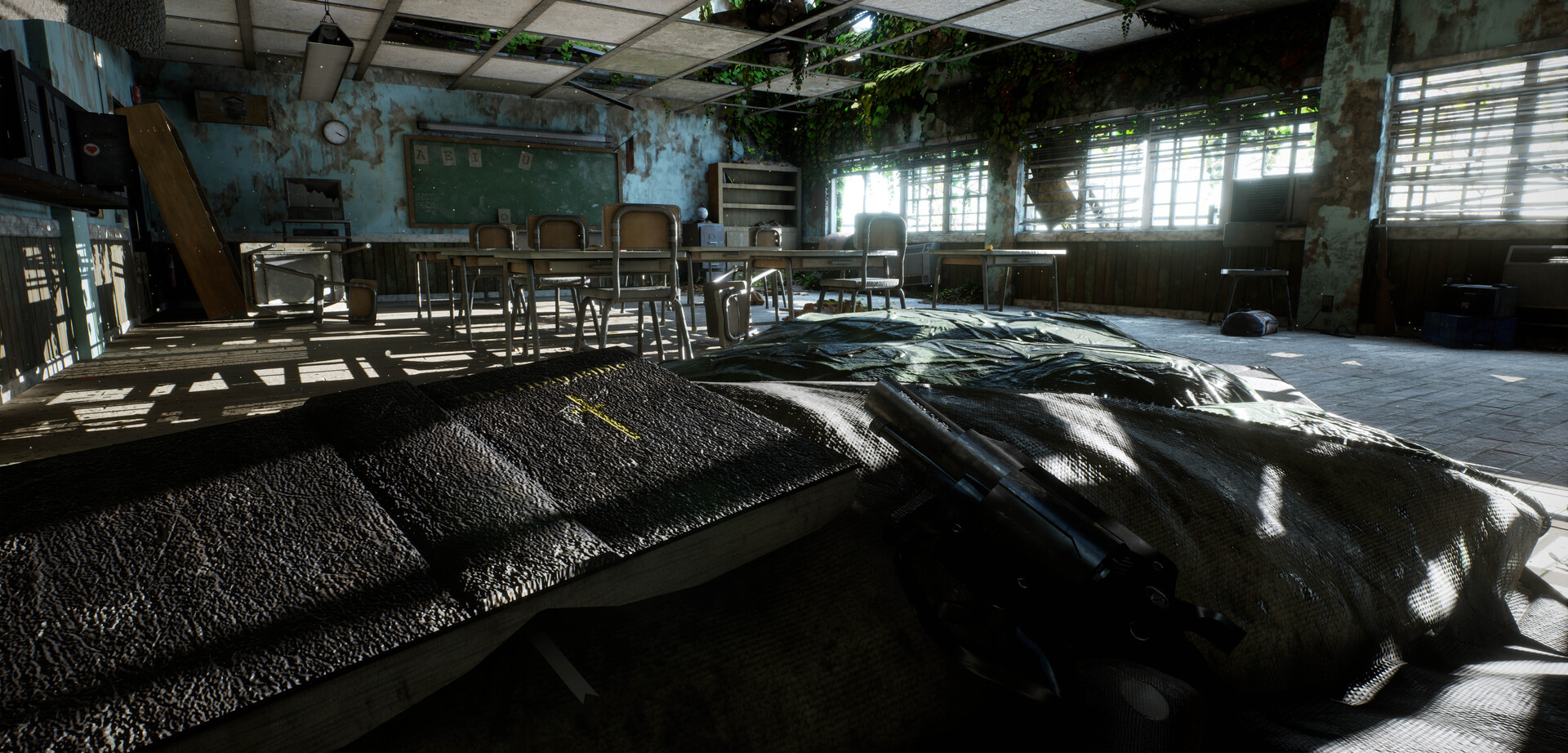 ArtStation - Game environment: 90's post apocalyptic school encampment