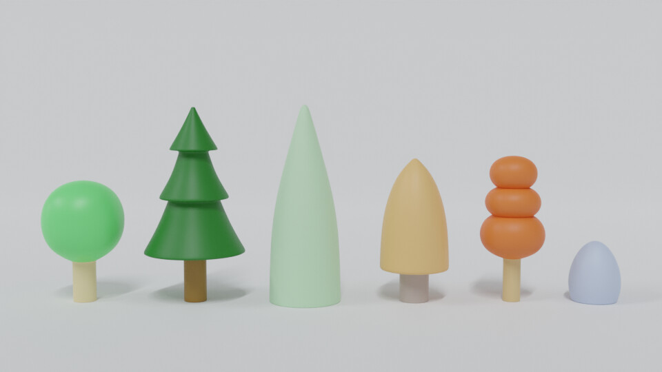 chroma 3D - Low Poly Cartoon Tree Toys