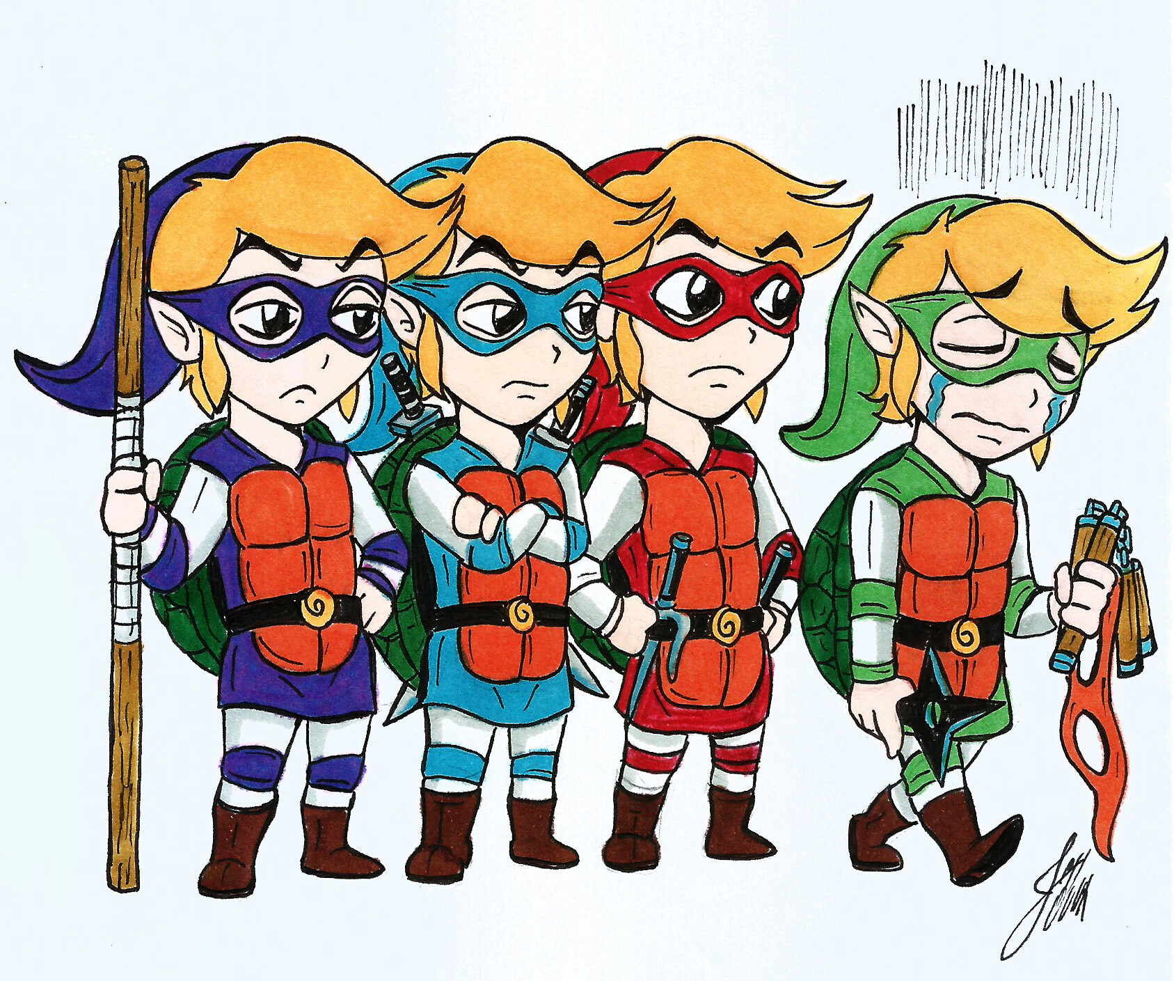 ArtStation - Links Turtles - Four Swords Adventures and Teenage Mutant ...
