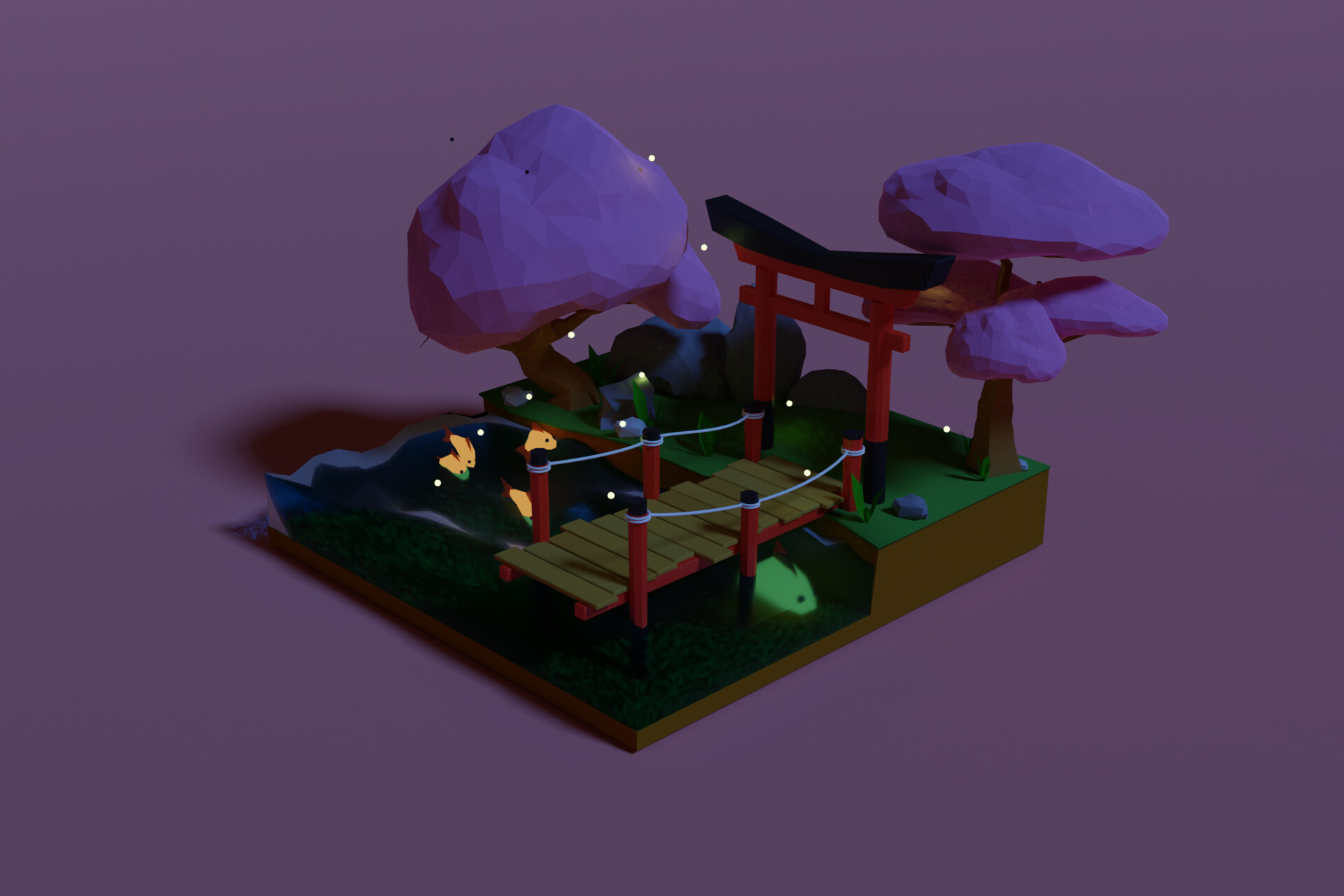 ArtStation - Low Poly Bridge,Torri scene
