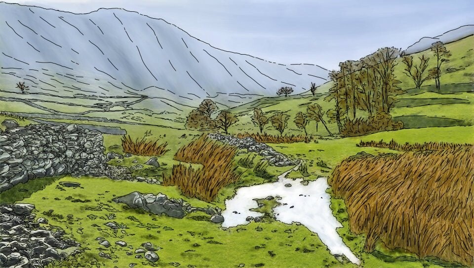 ArtStation - Digital Painting of a Field