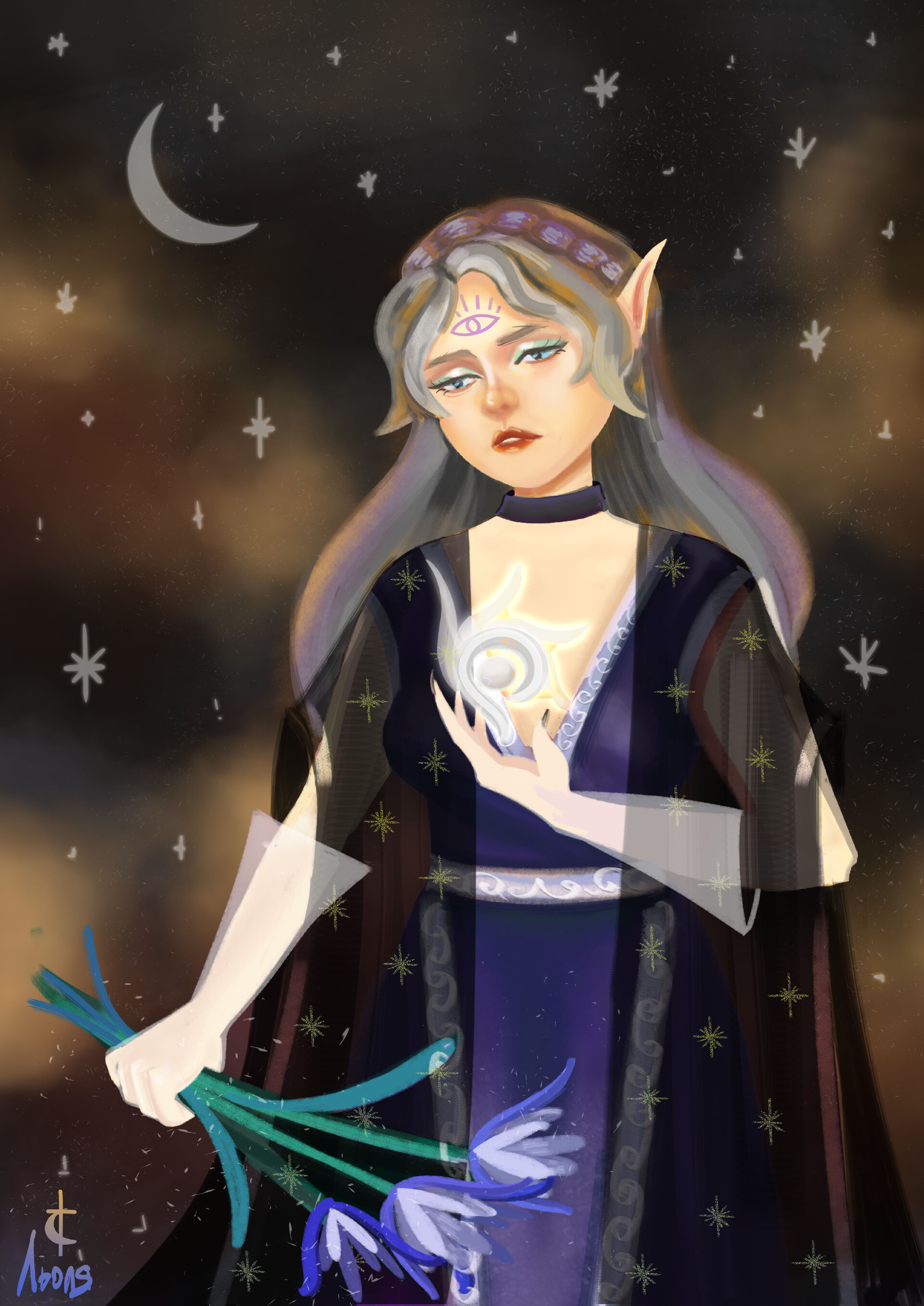 ArtStation - The moon elf mage