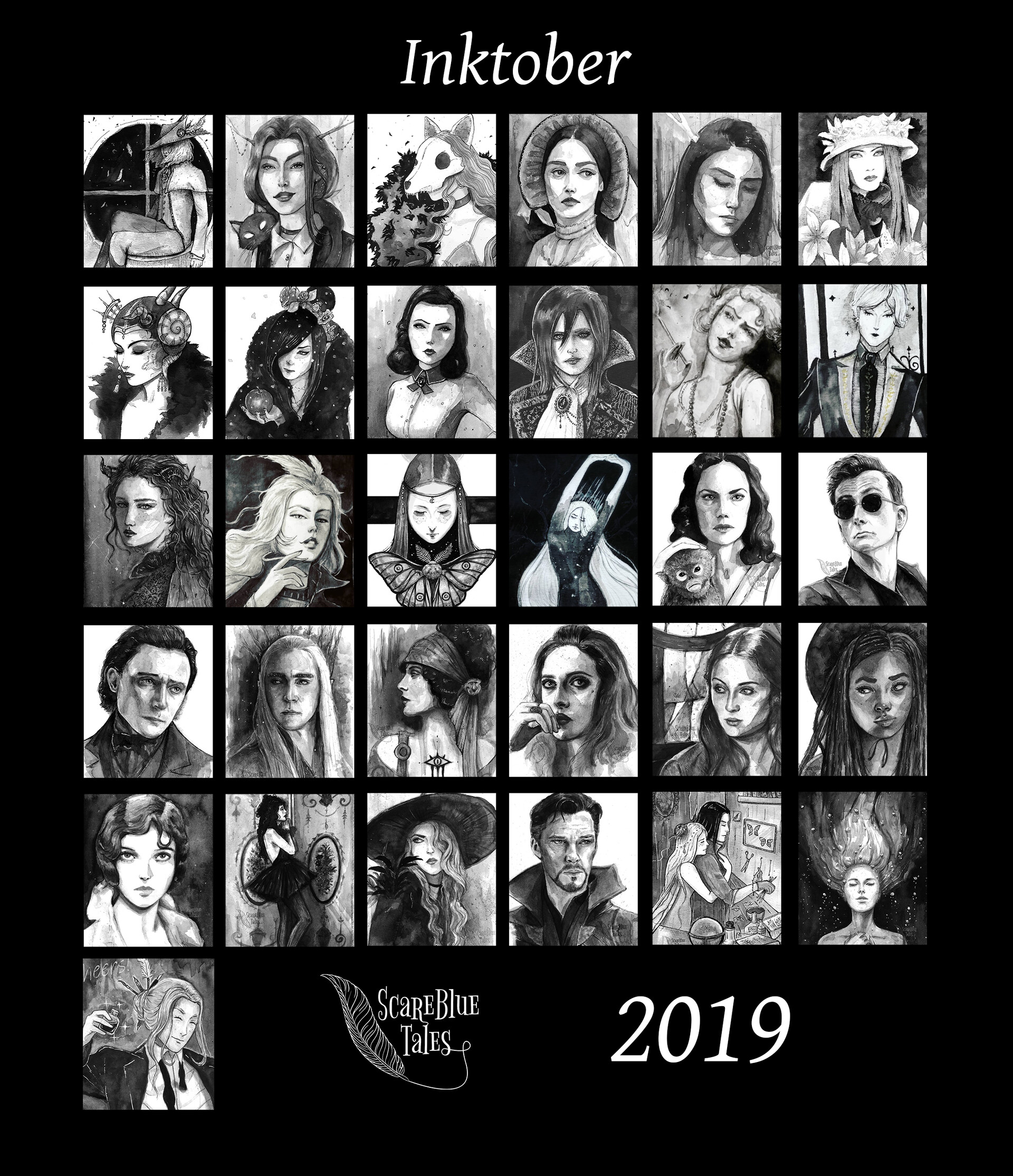 Laura T Dauden - 2019 Inktober Summary