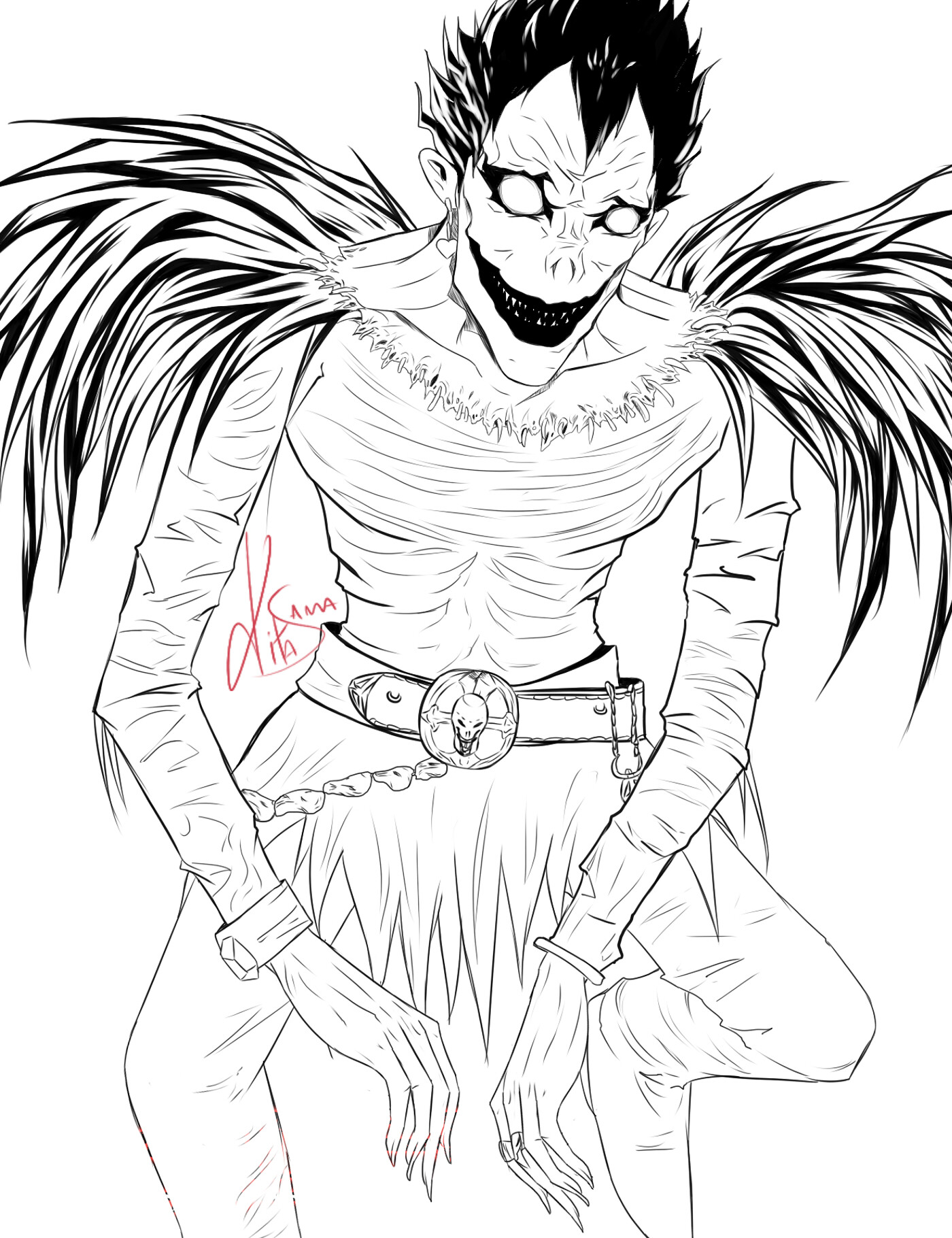 death note ryuk coloring pages