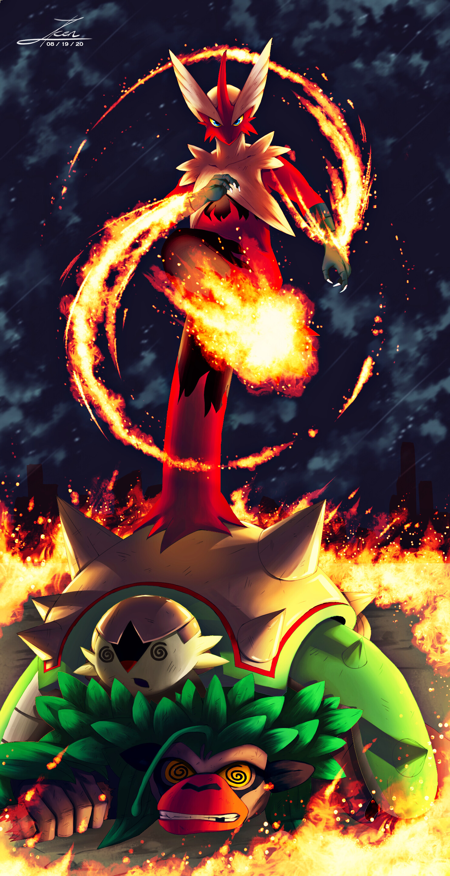 Mega Blaziken Evolution Mega Drawing With Background