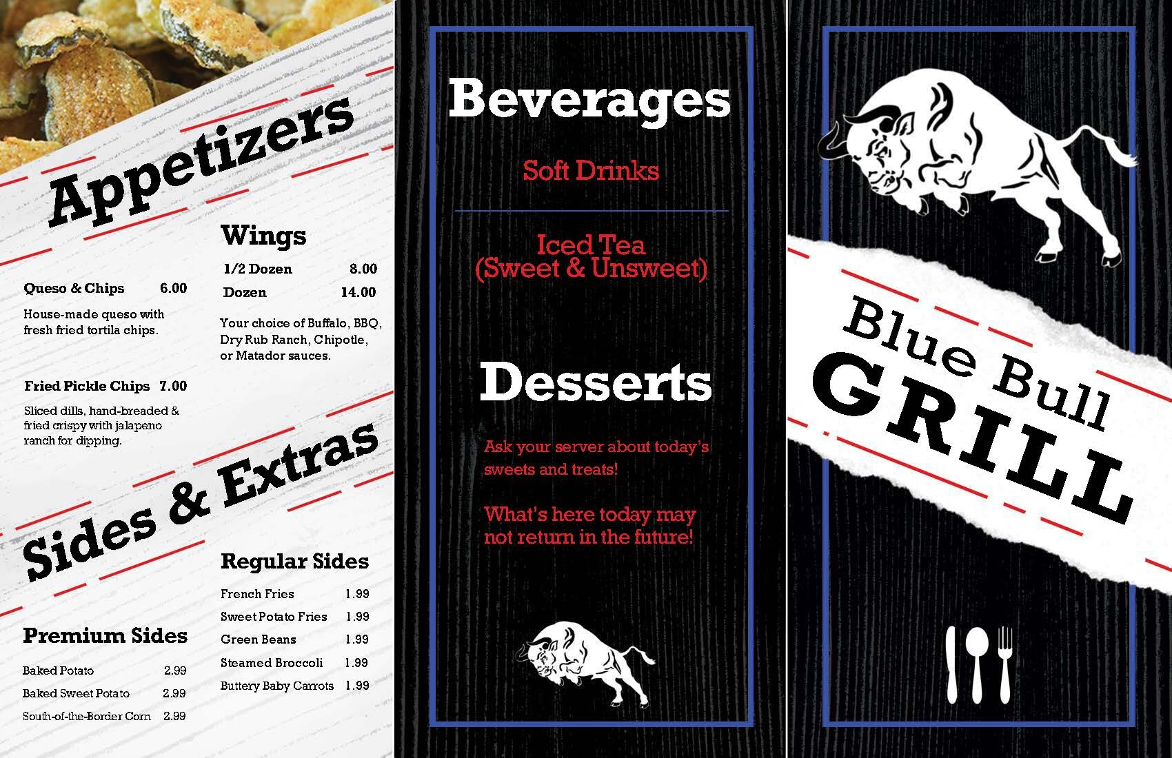 ArtStation - Menu Redesign (Blue Bull Grill)