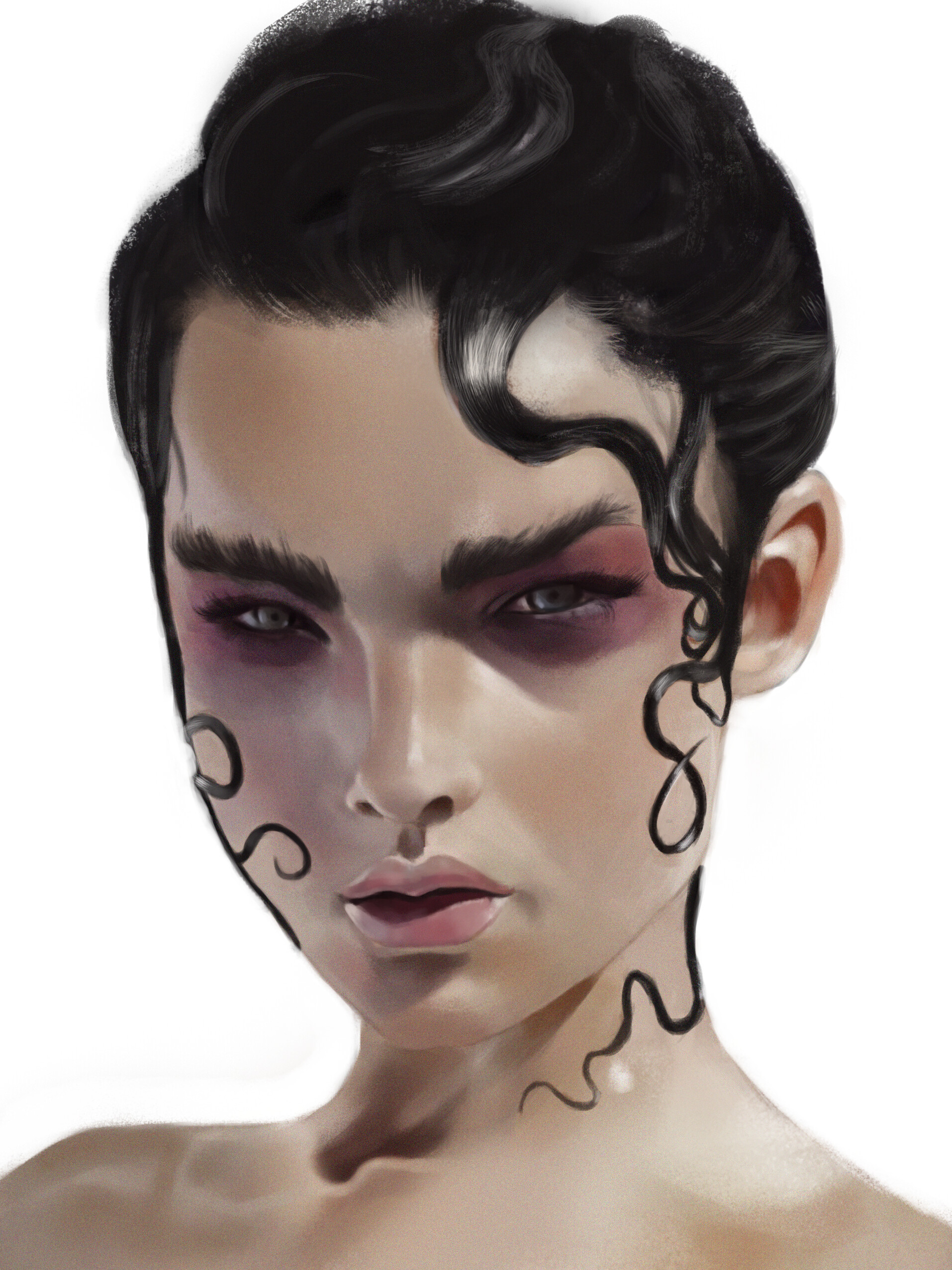 Persephone Face Drawing Michael Ayrton (1921 1975) Green Head II