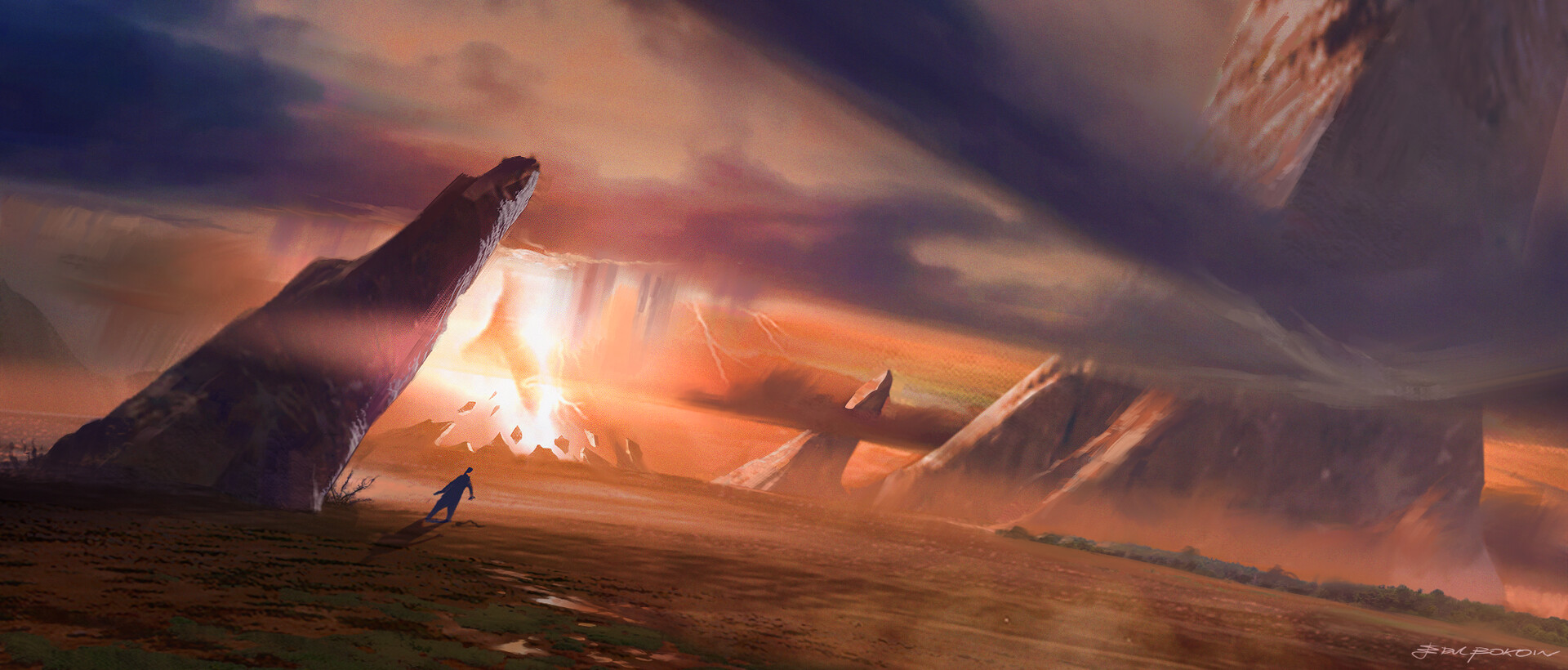 ArtStation - Epic and stormy landscape