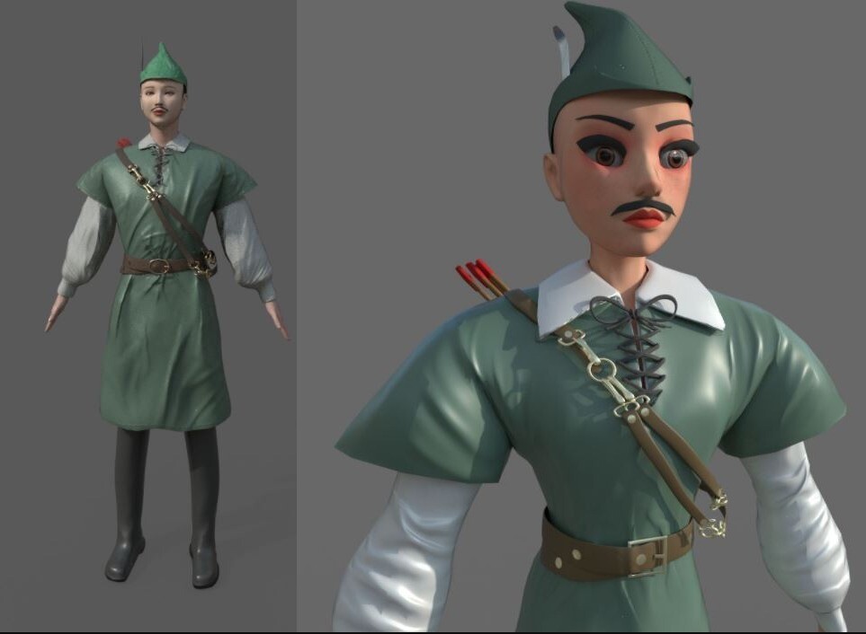 ArtStation - Robin hood based character 3D model for animation