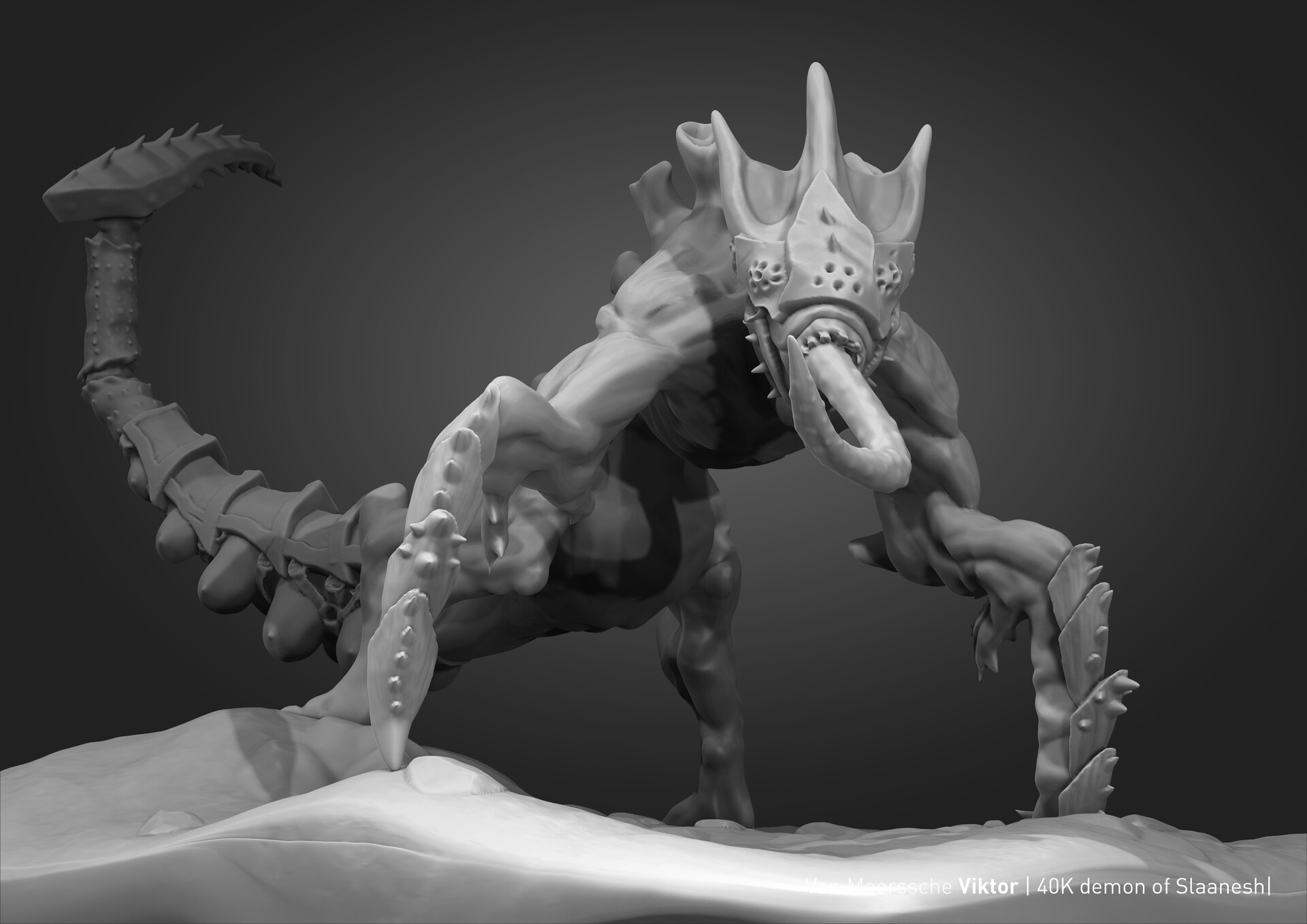 ArtStation - A 40k inspiration: The Demon of Malice