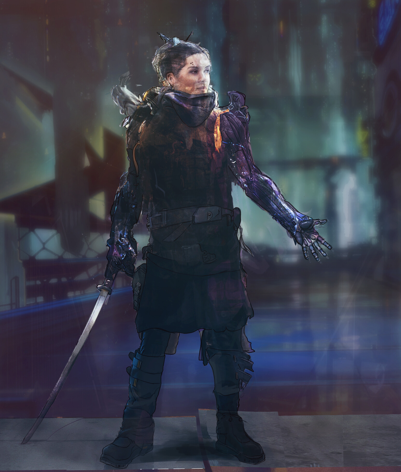 ArtStation - Psyblade dancer WIP