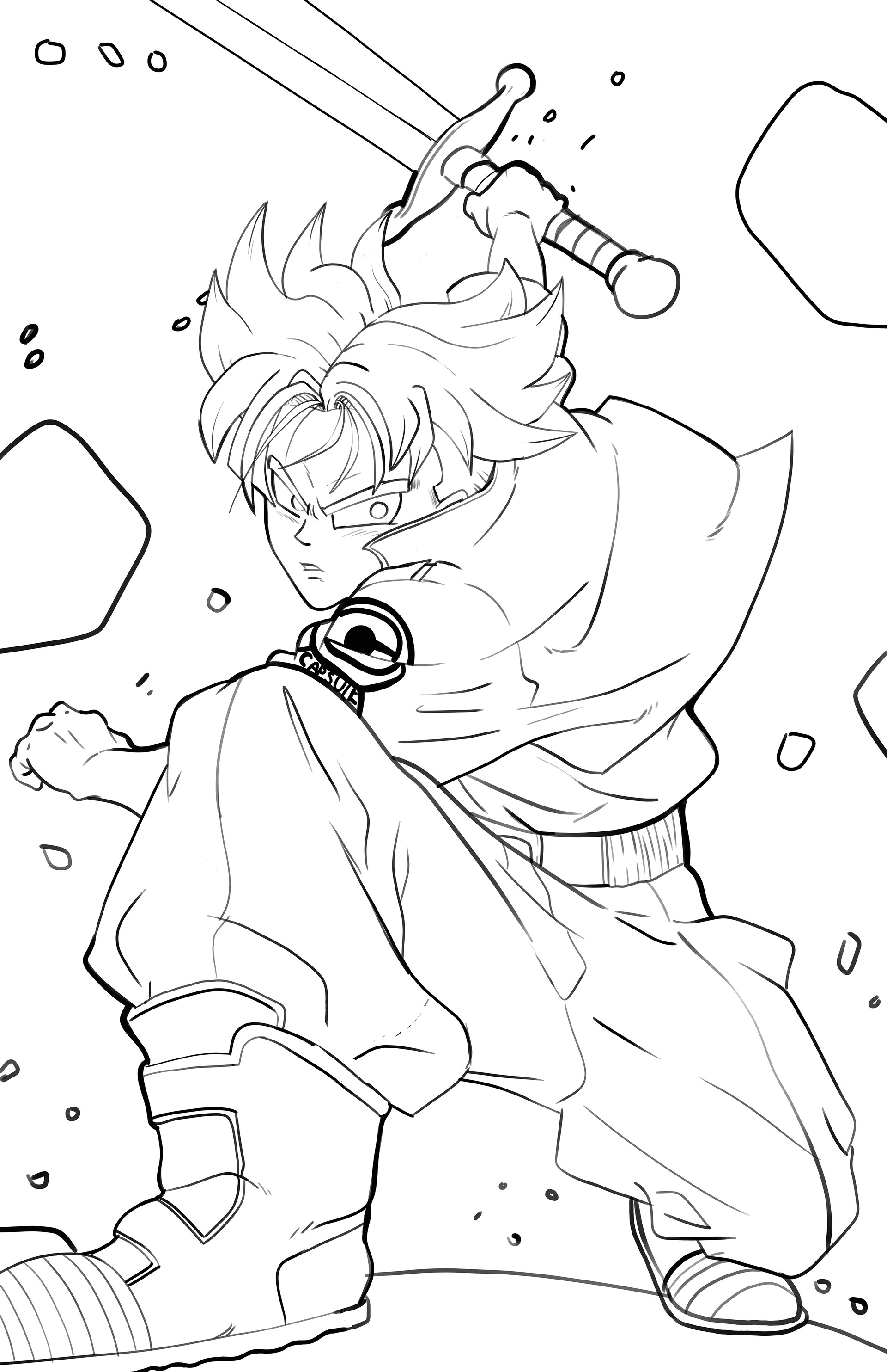 super saiyan future trunks coloring pages