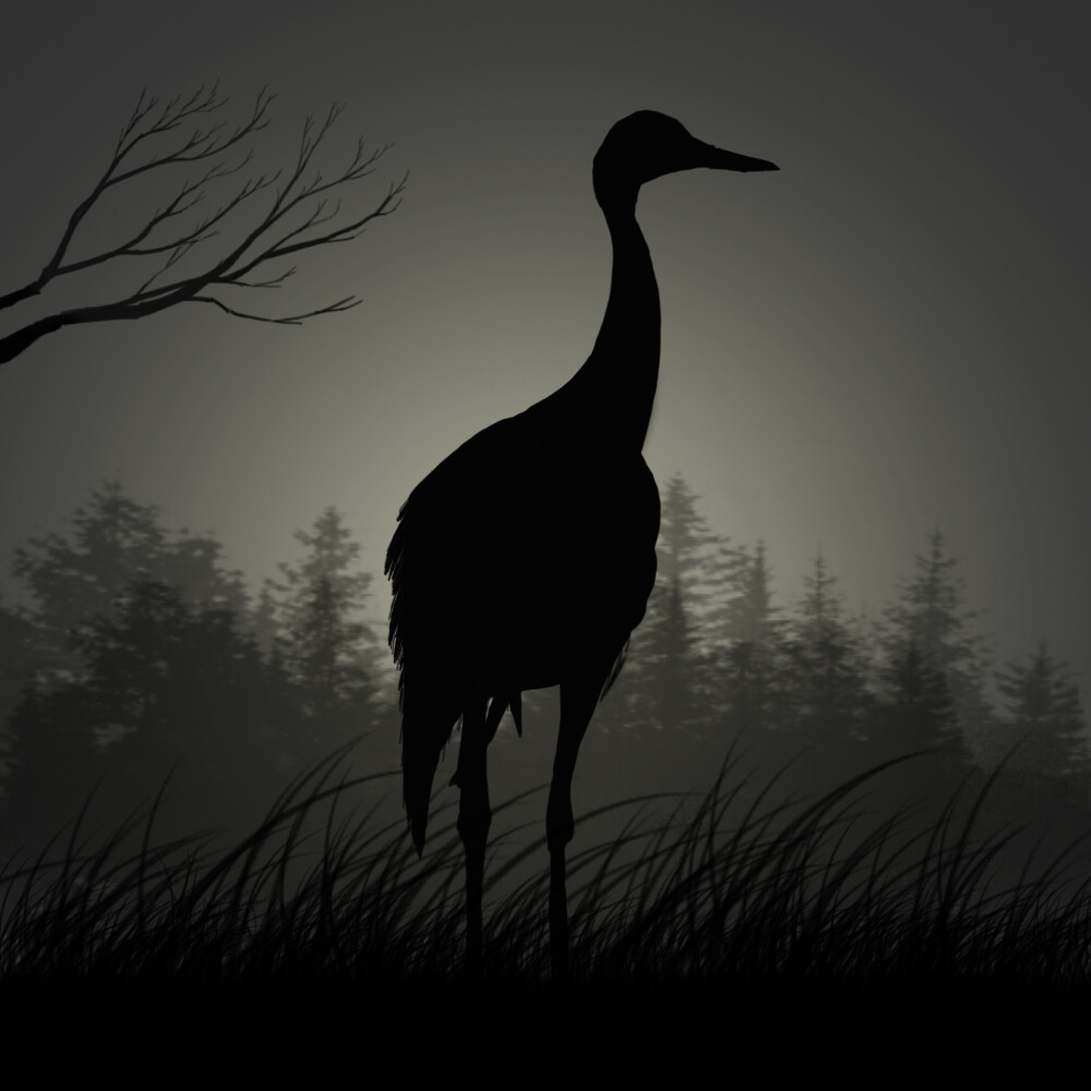 ArtStation - Crane in the night
