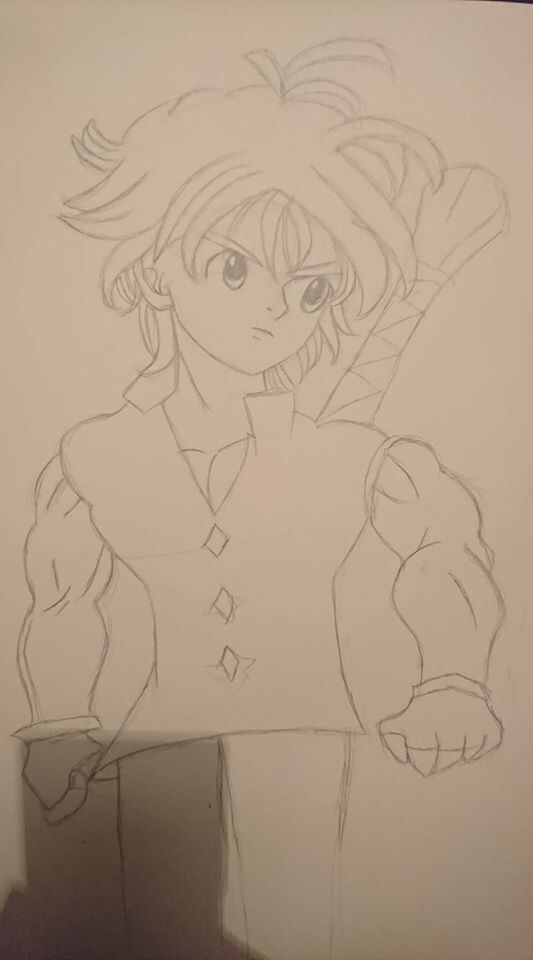 ArtStation - A sketch i made of Meliodas from Seven Deadly Sins