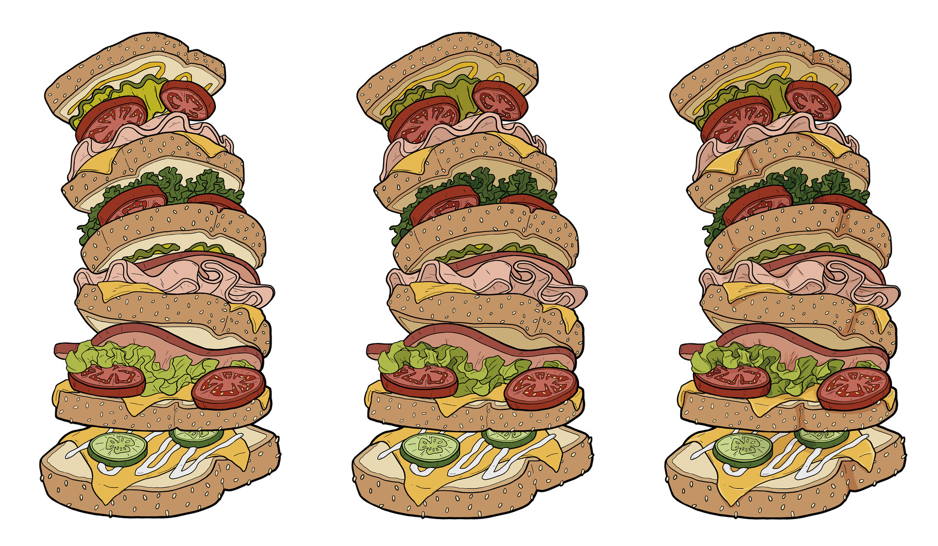 Tall Sandwich Drawing