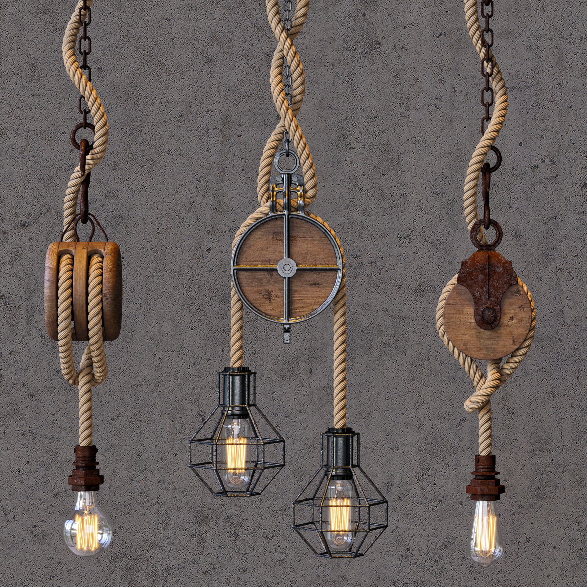 ArtStation - rope pendent light 2