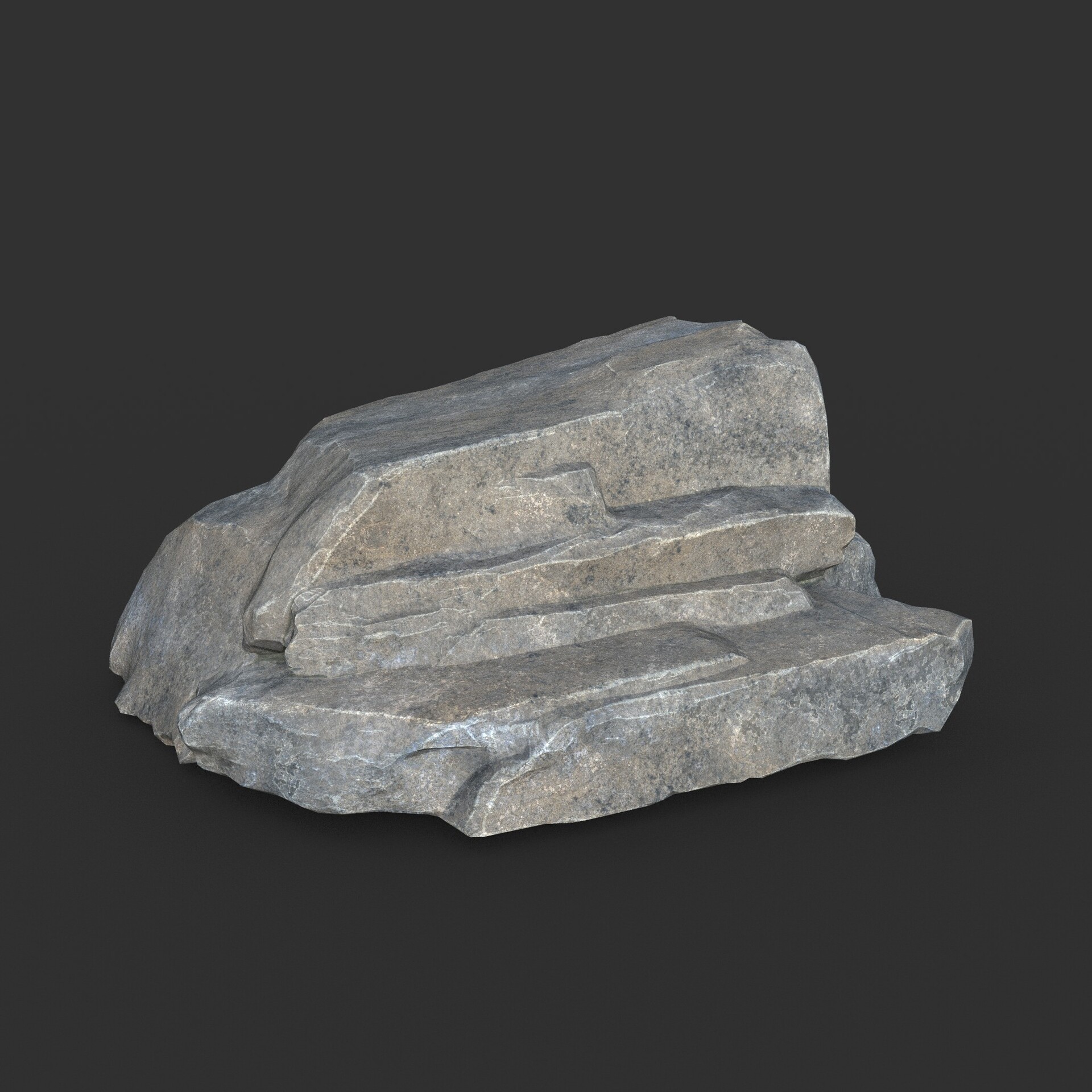 3D Models by 3D Landscape - Low poly Big Rock Formation 200928 - Gray