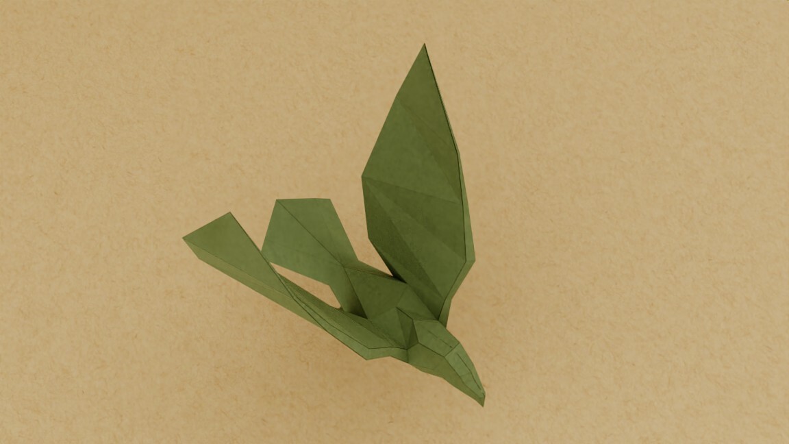 ArtStation - Crow Paper Craft