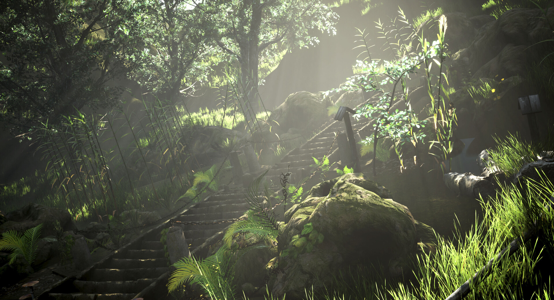 ArtStation - Quiet path in mountain