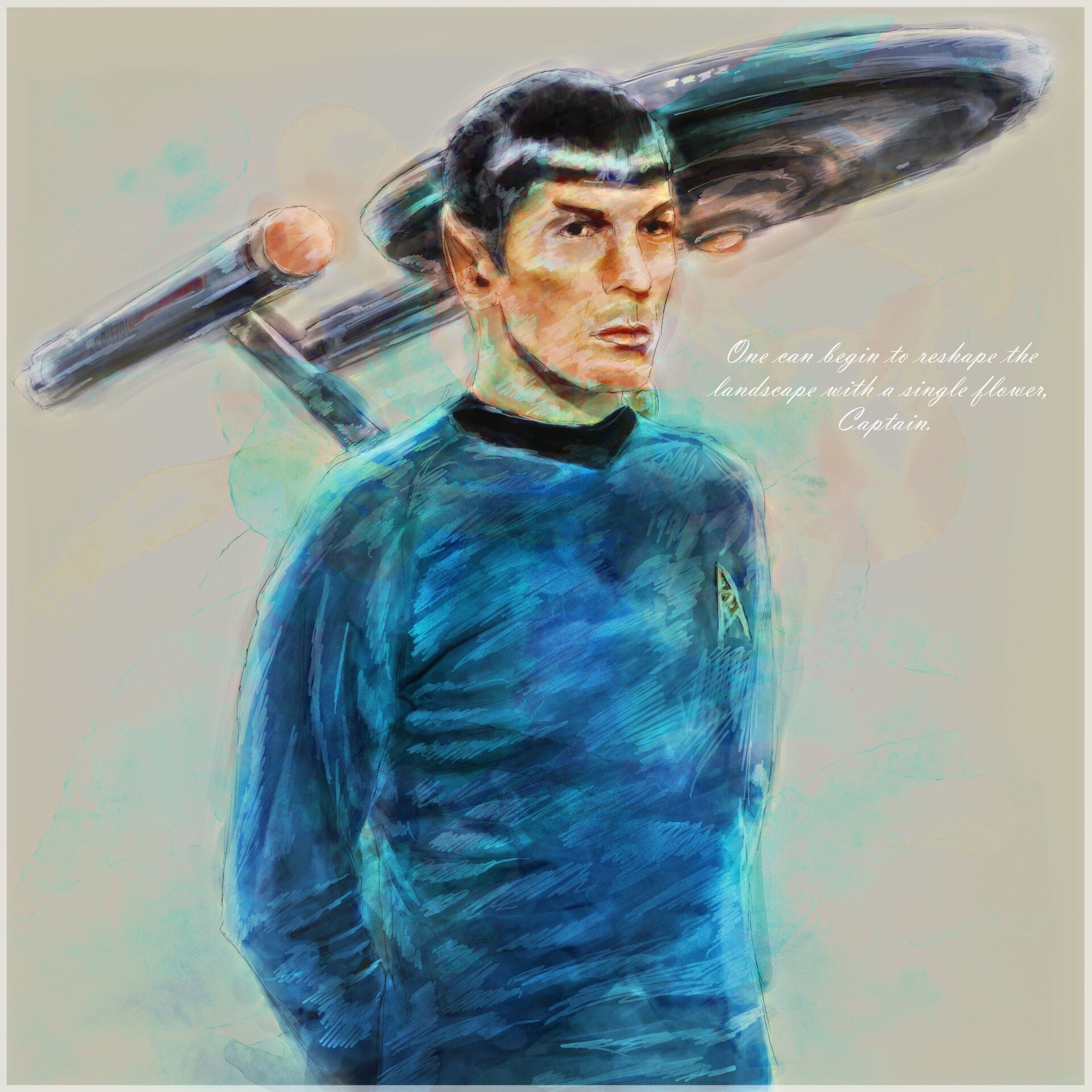 ArtStation - Spock Portrait Commission