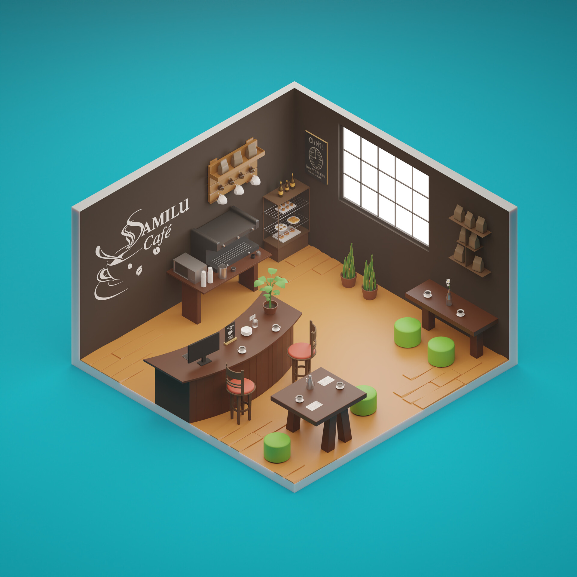 ArtStation - Isometric Coffee Shop