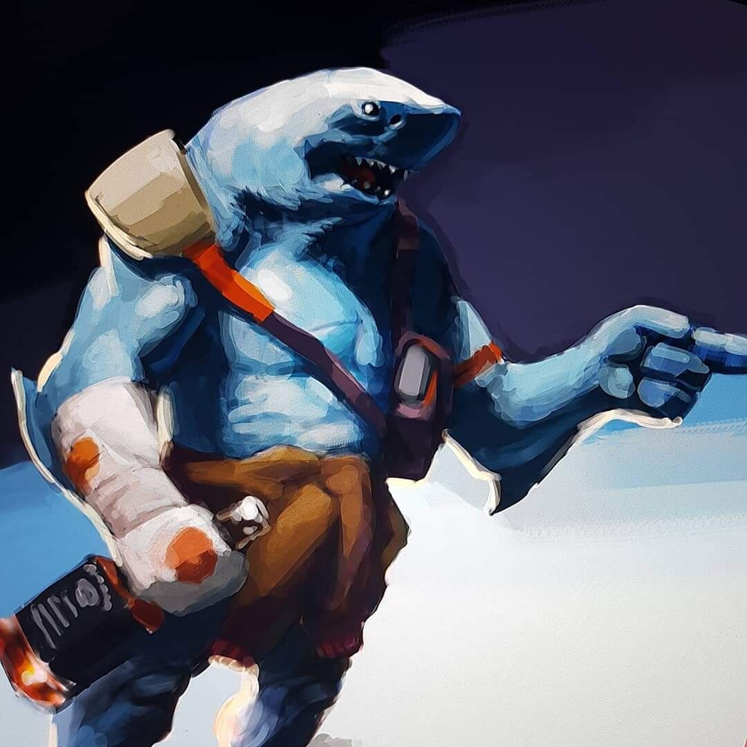 ArtStation - Shark dude sketch