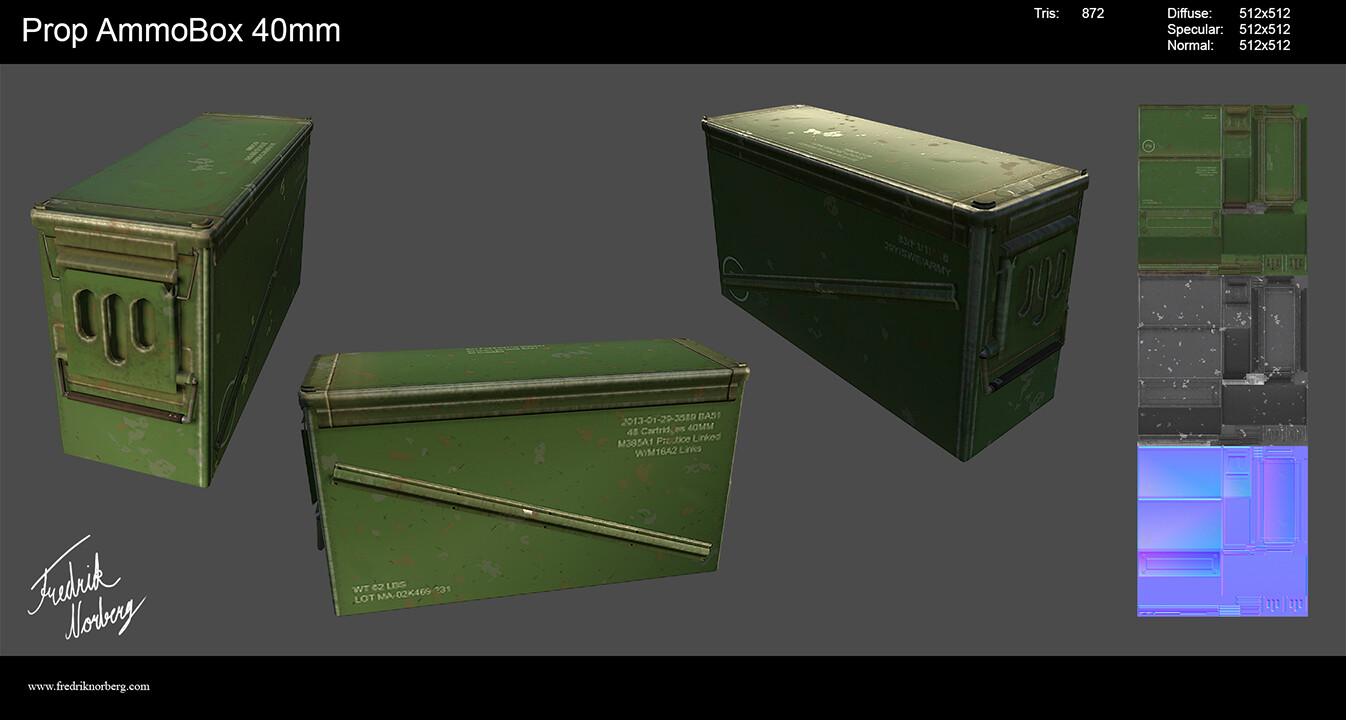 ArtStation - Ammo Box - Lowpoly prop