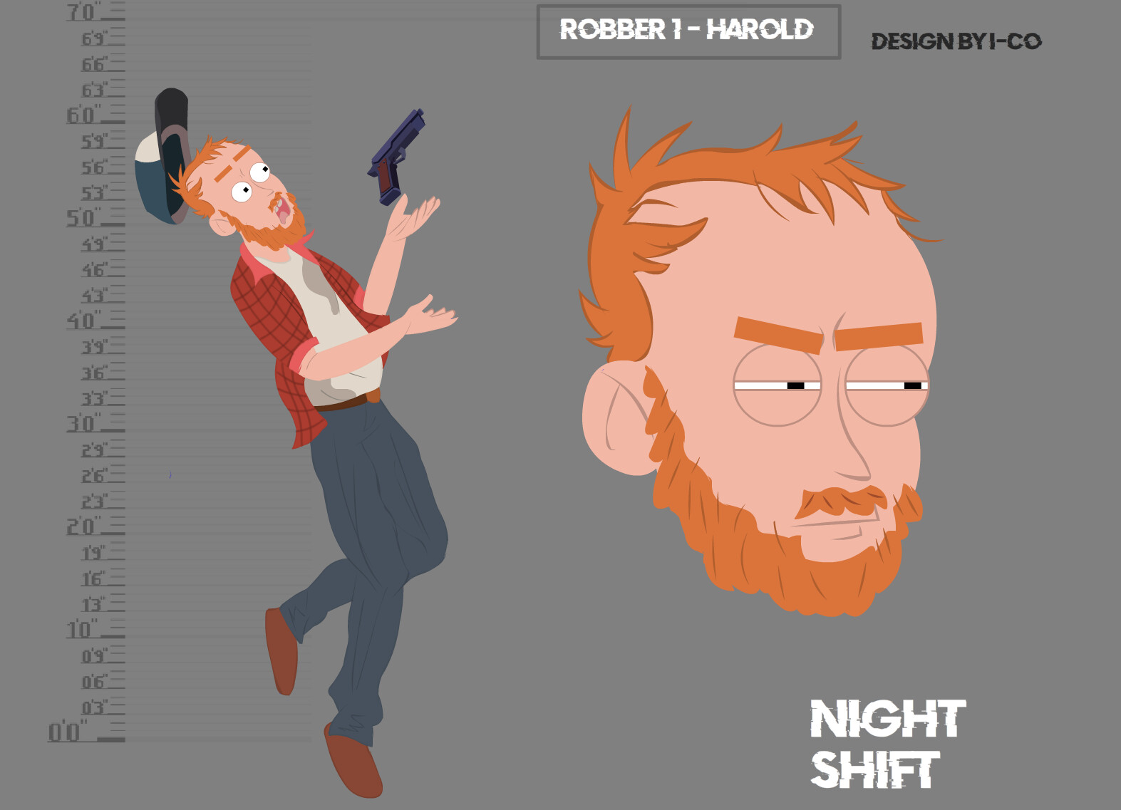 ArtStation - NIGHT SHIFT - Character Design [Robber #1- Harold]