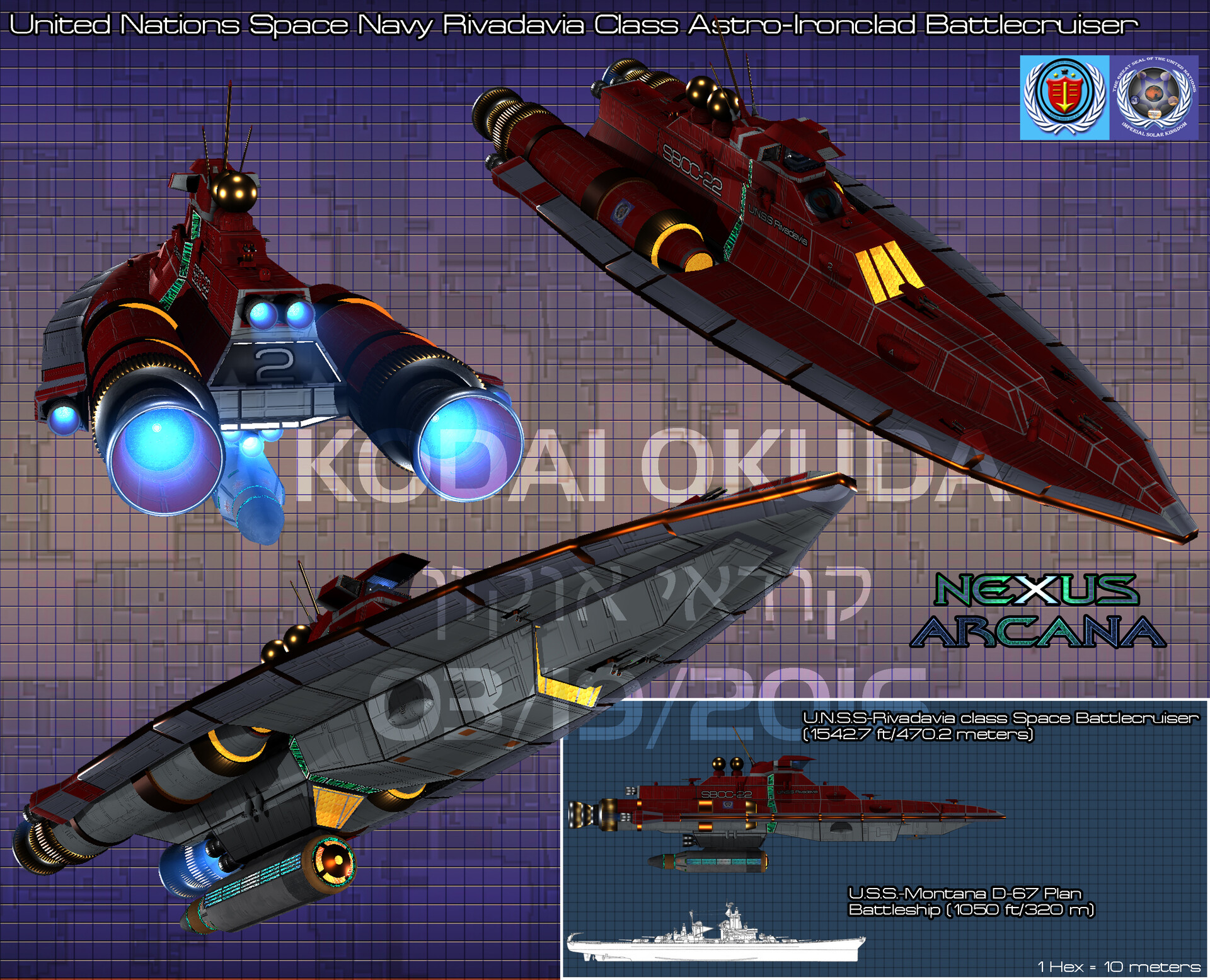 ArtStation - UN Solar Empire Rivadavia class Battlecruiser