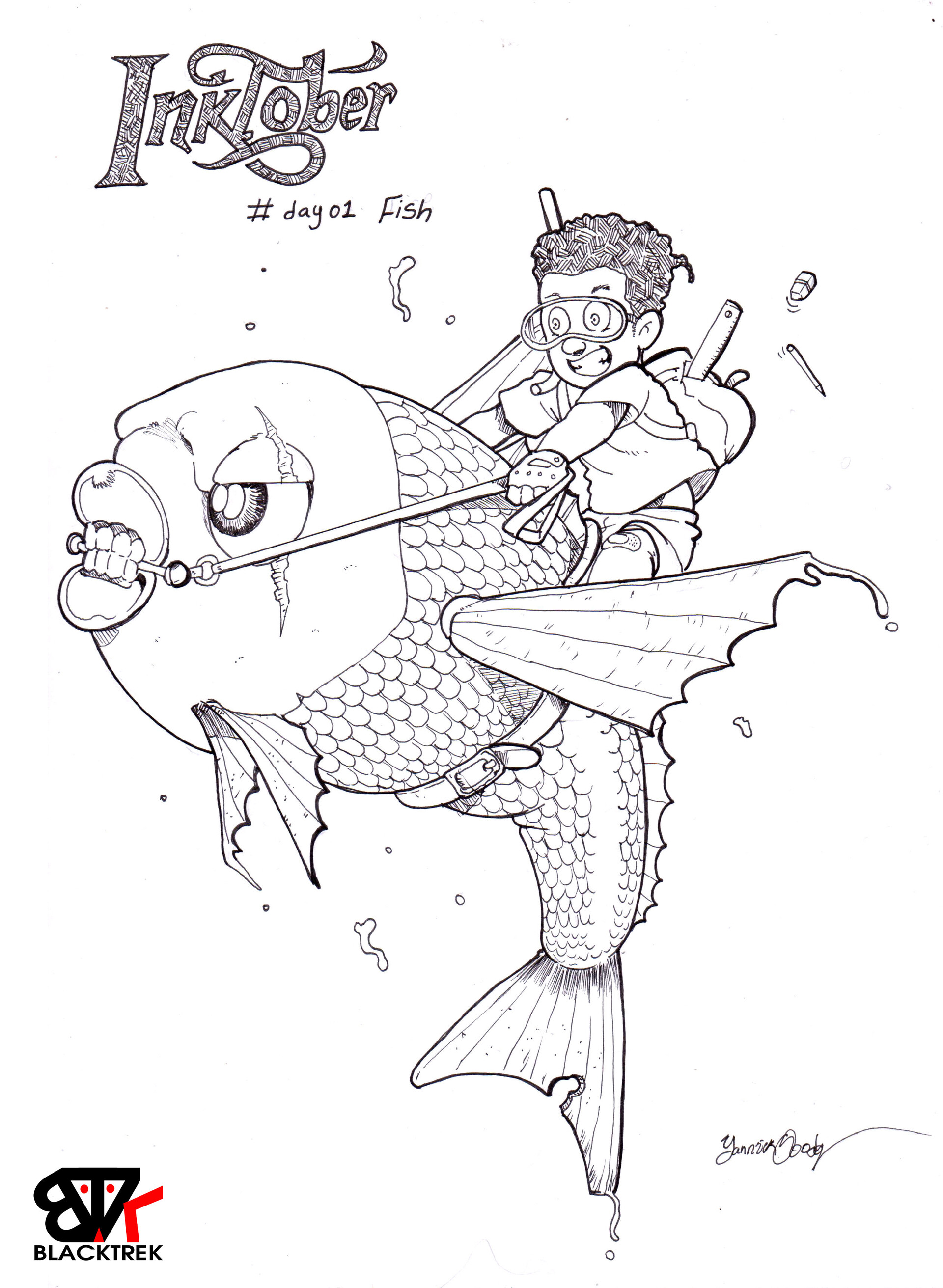 ArtStation - Inktober day 01 : fish
