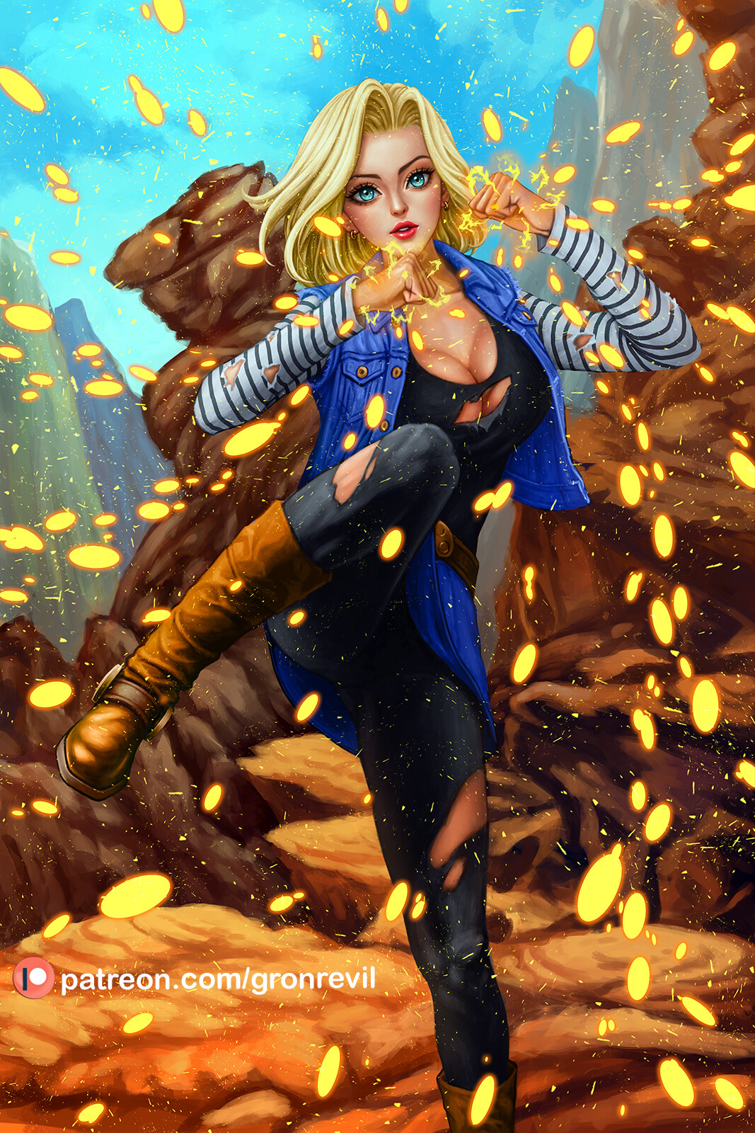 gronrevil - Android 18 (Dragon Ball) fan art