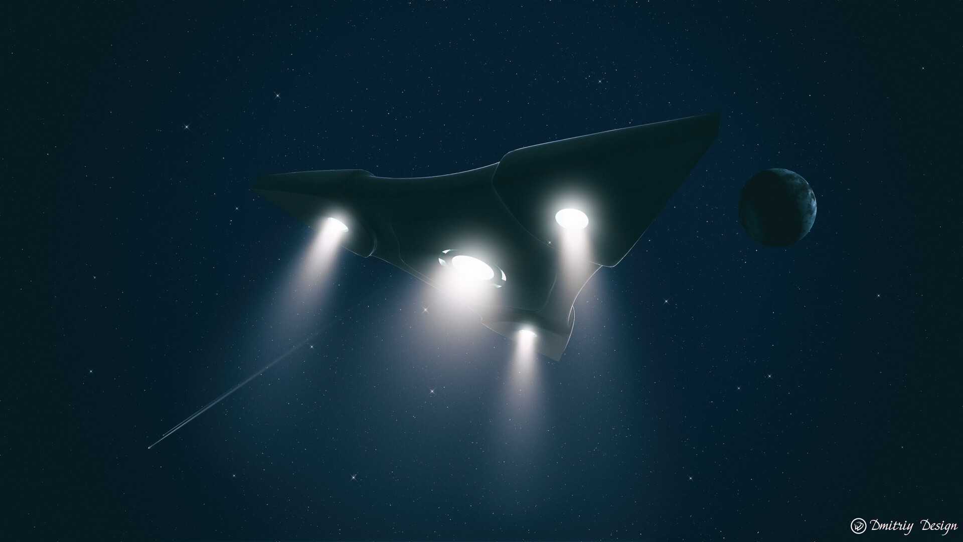 ArtStation - UFO in space