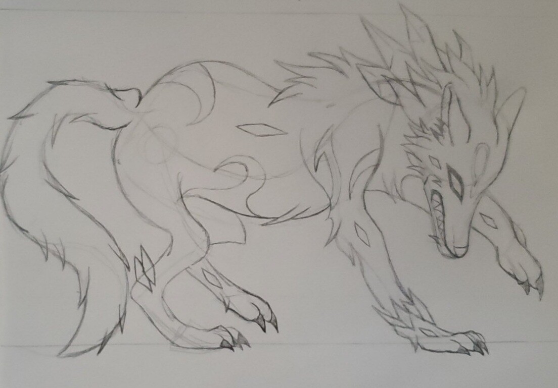 how to draw ice wolf