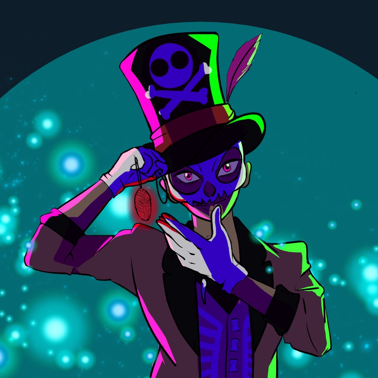 dr facilier hat drawing