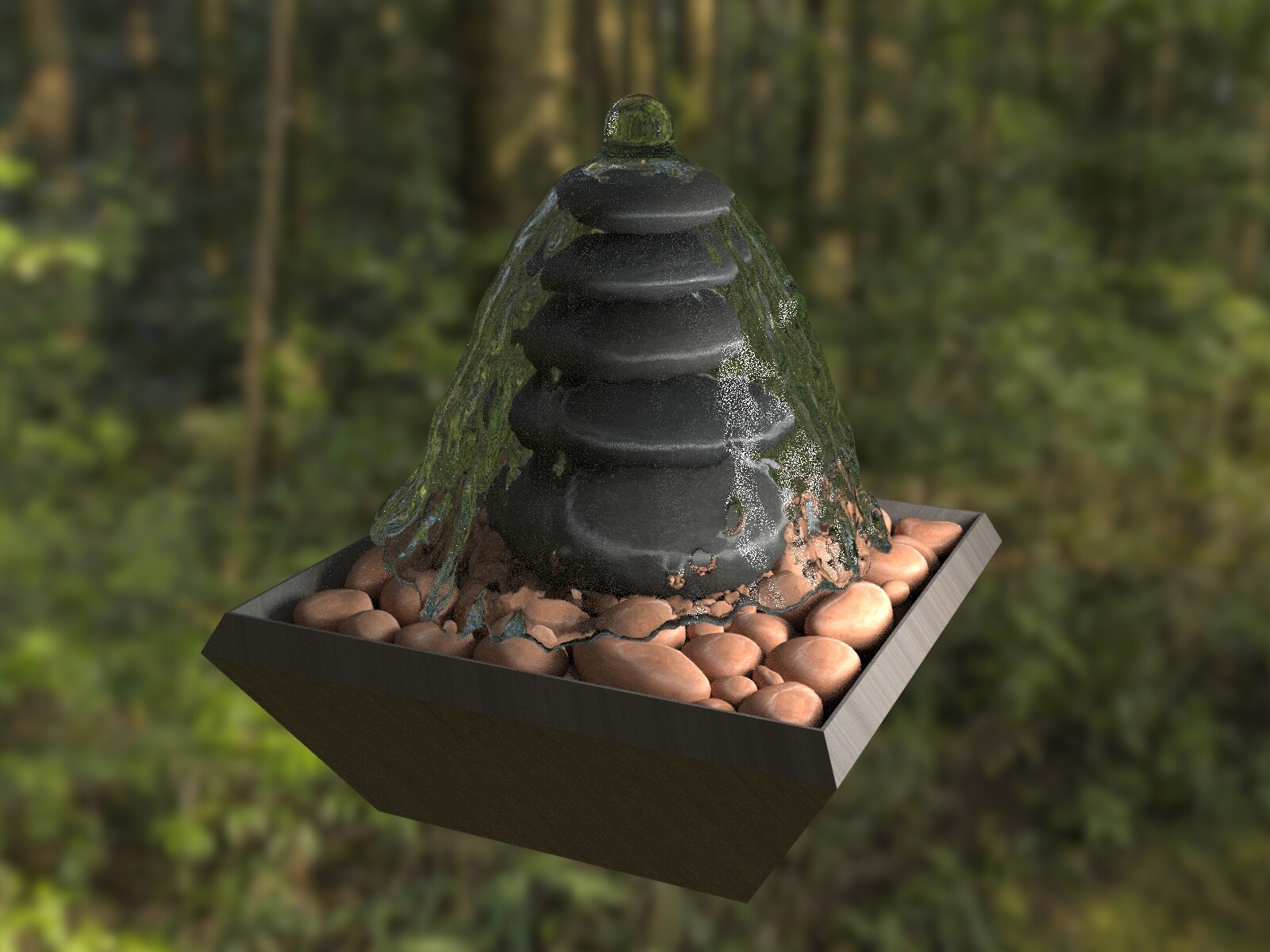 ArtStation - Zen Water Fountain (3dsMax Fluids)