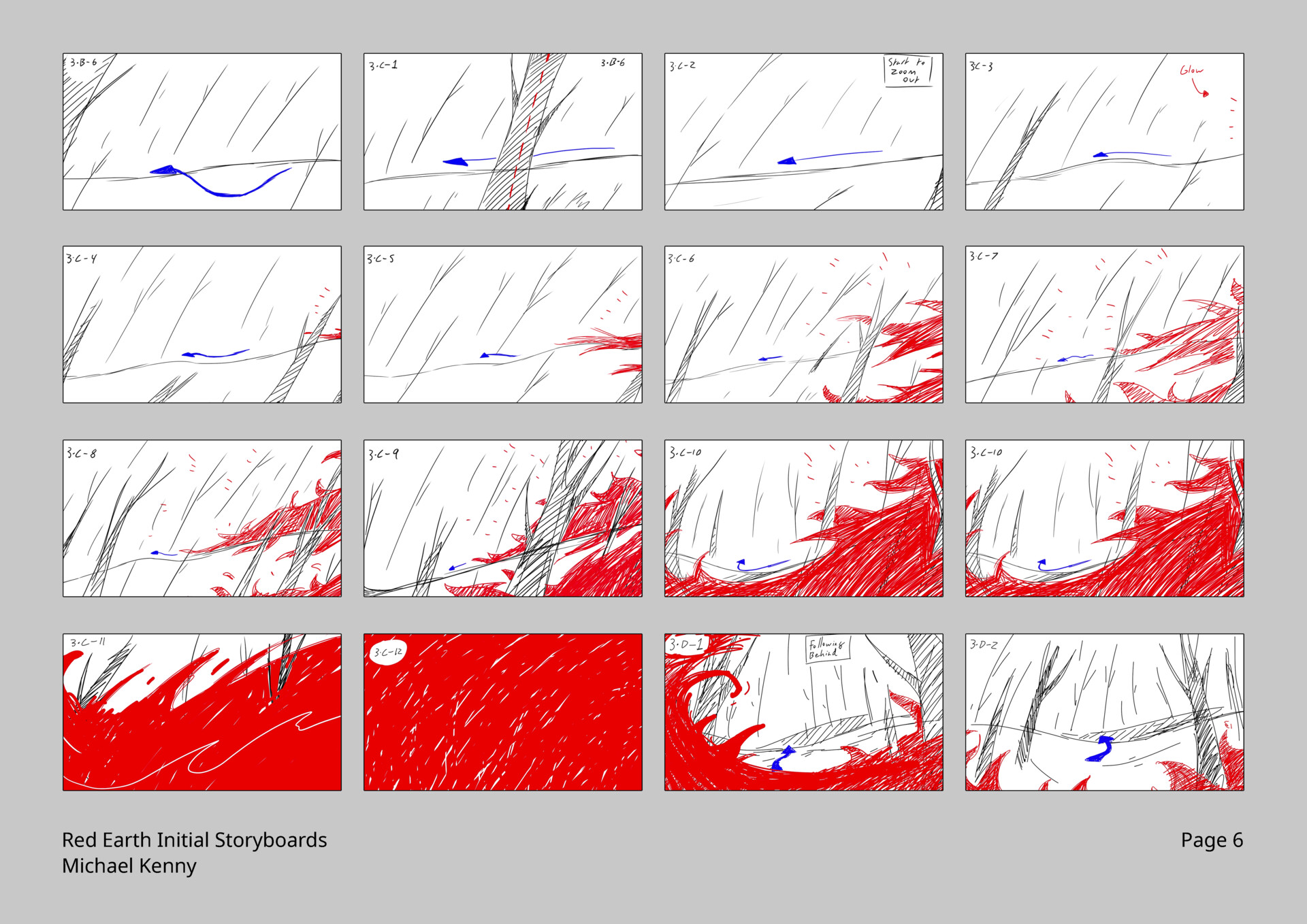 Michael Kenny - Red Earth - Initial Storyboards