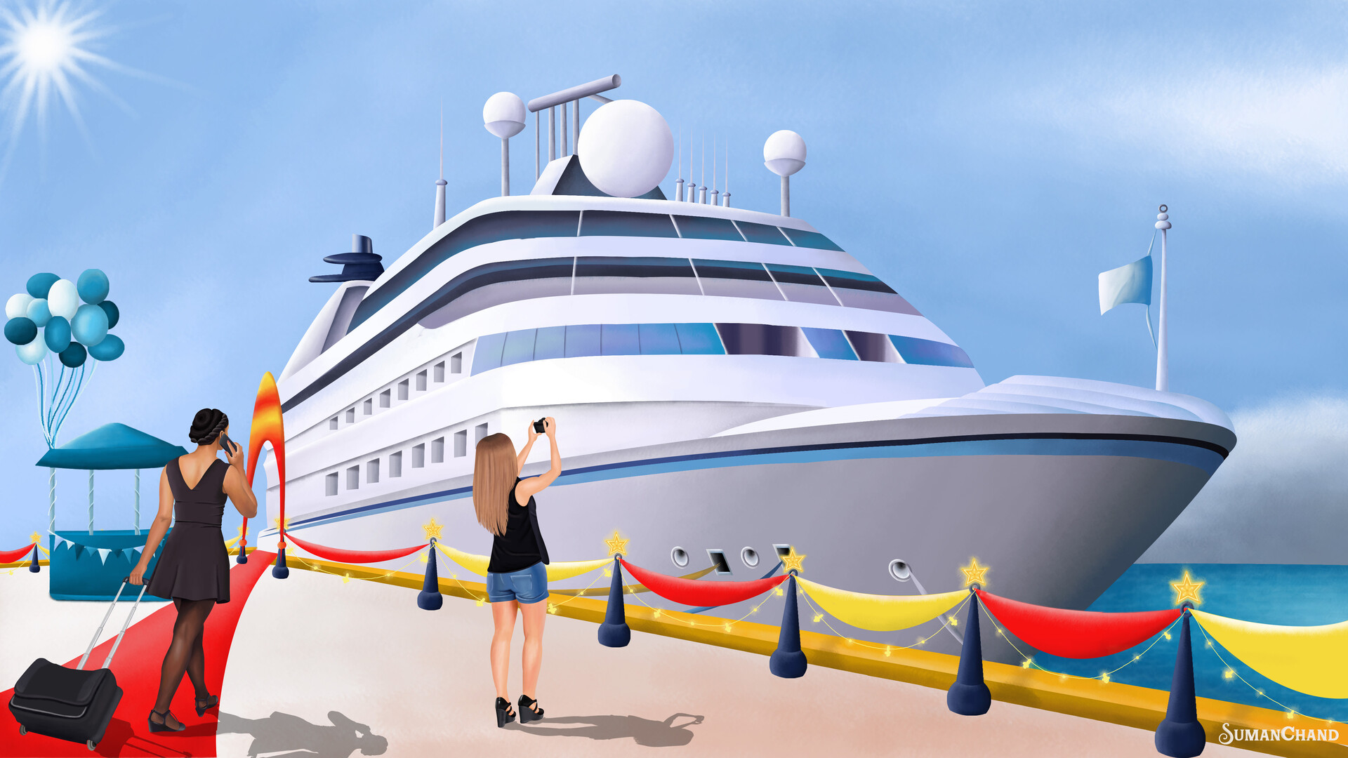 ArtStation - Illustration BG- The Cruise ship