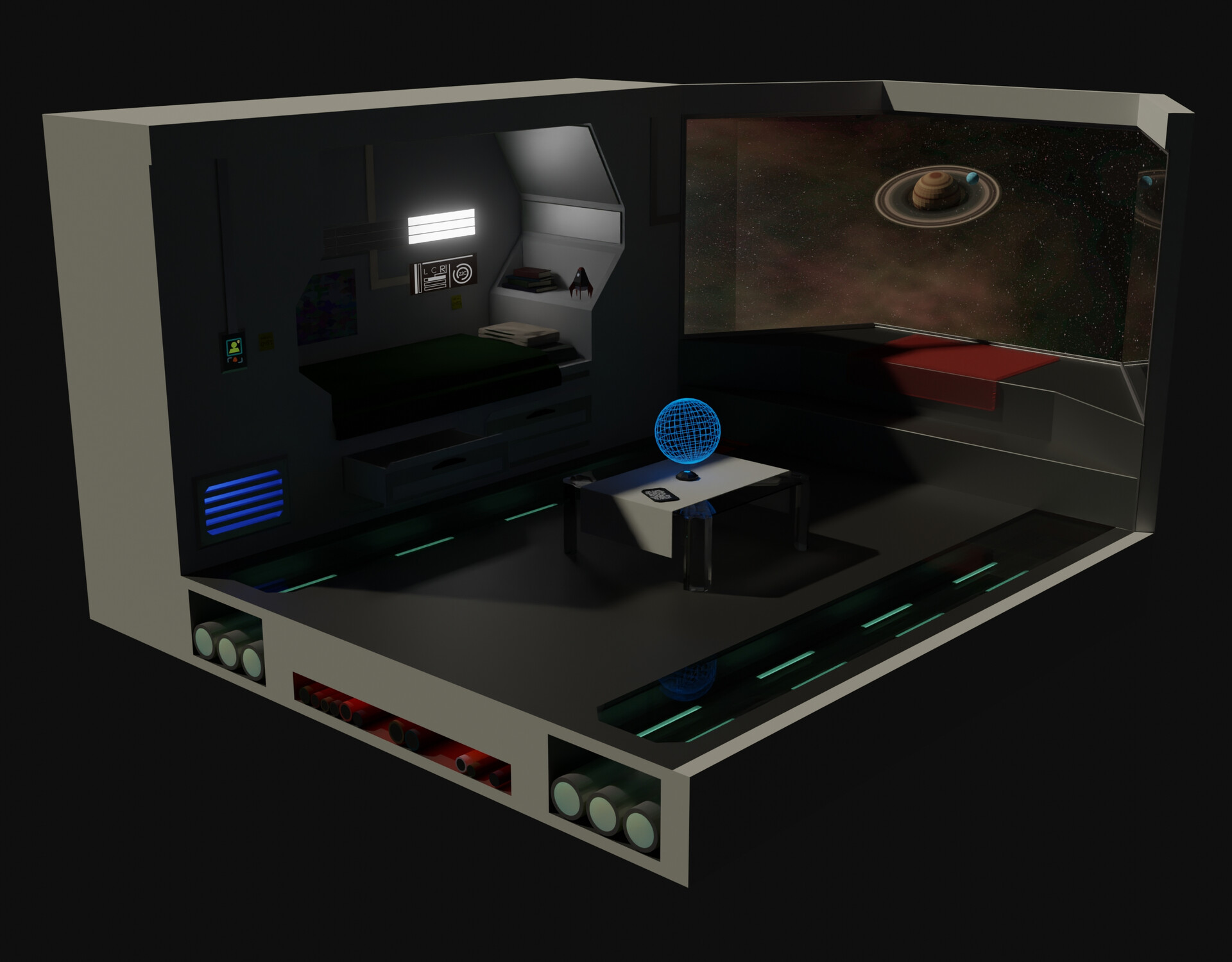 ArtStation - Spaceship Crew Quarters