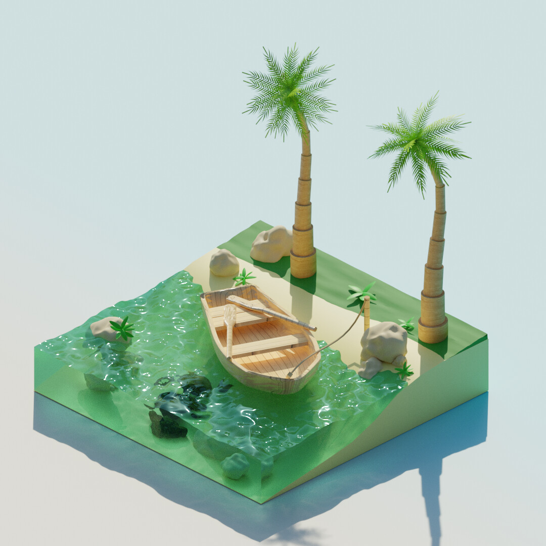 ArtStation - Low poly Island