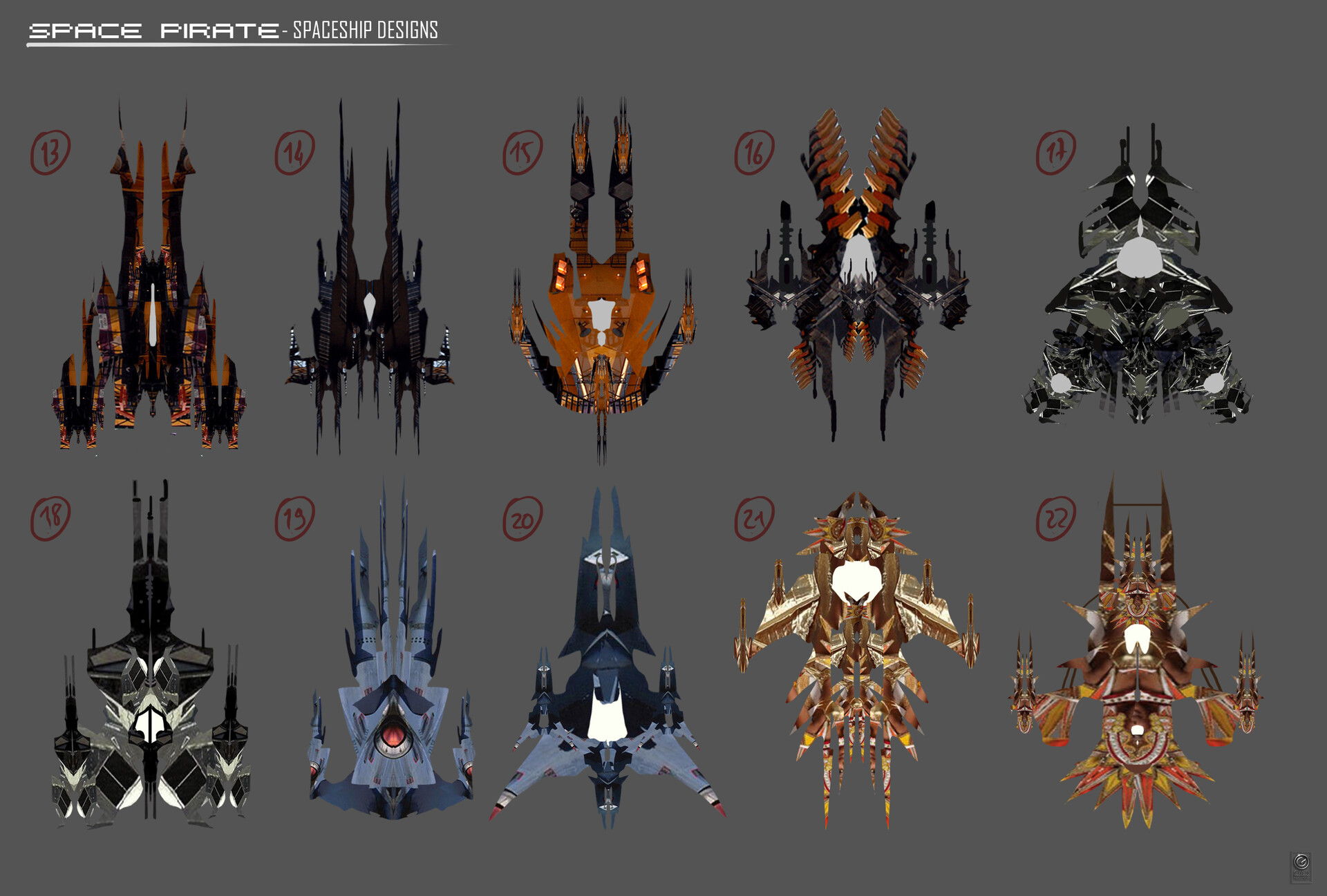 ArtStation - Spaceship Designs for a video game (SpaceShooter ...