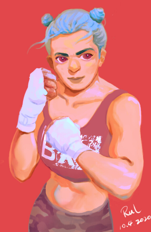 ArtStation - I drew the boxing girl from the poster of WD:Legion!