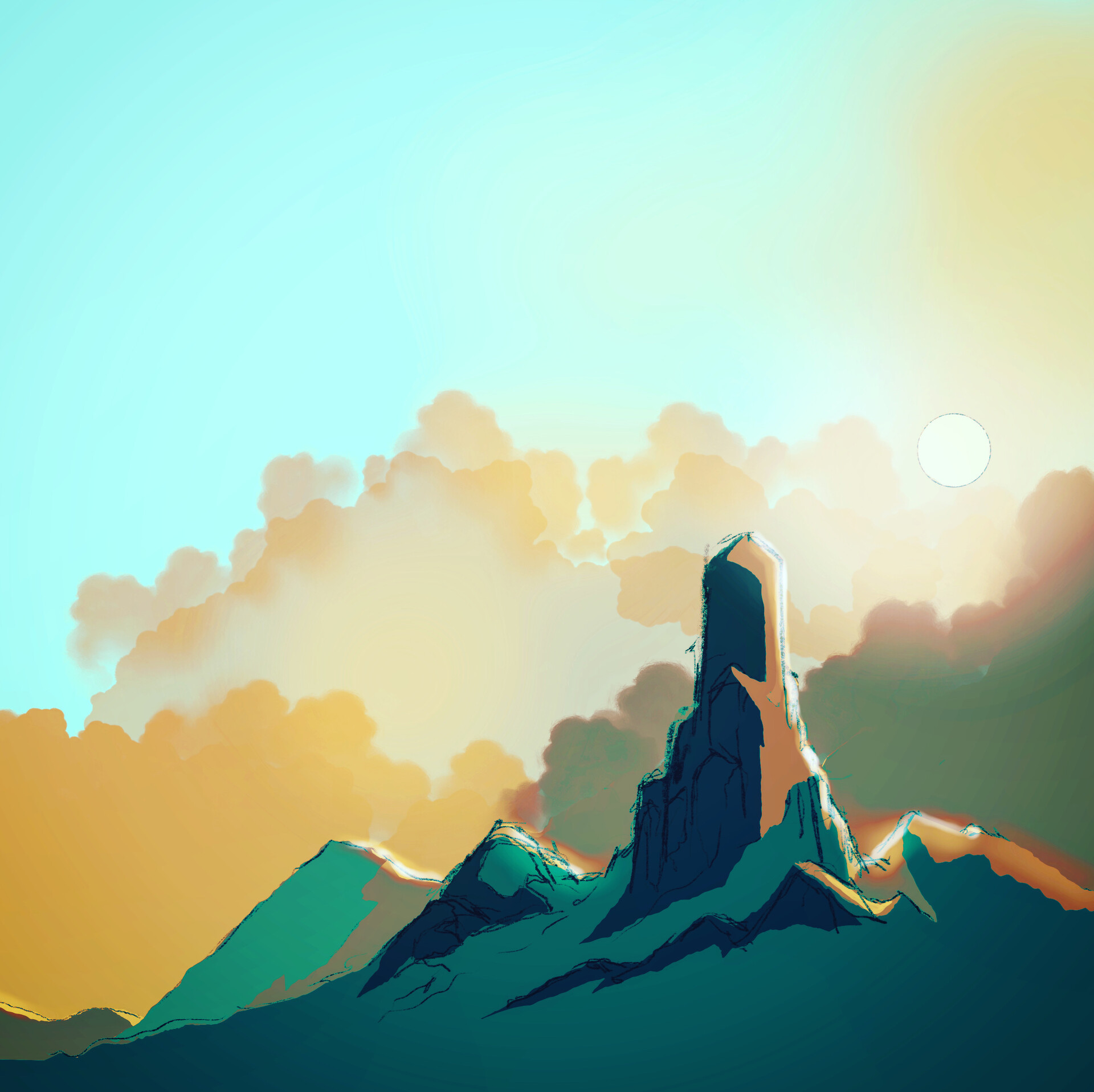 ArtStation - Desolate mountaintop