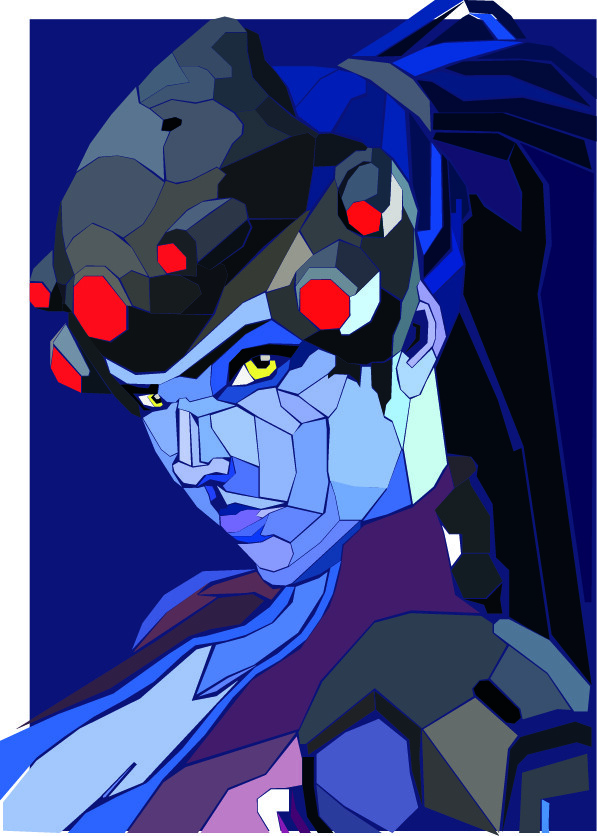 ArtStation - Geometric Widowmaker Portrait