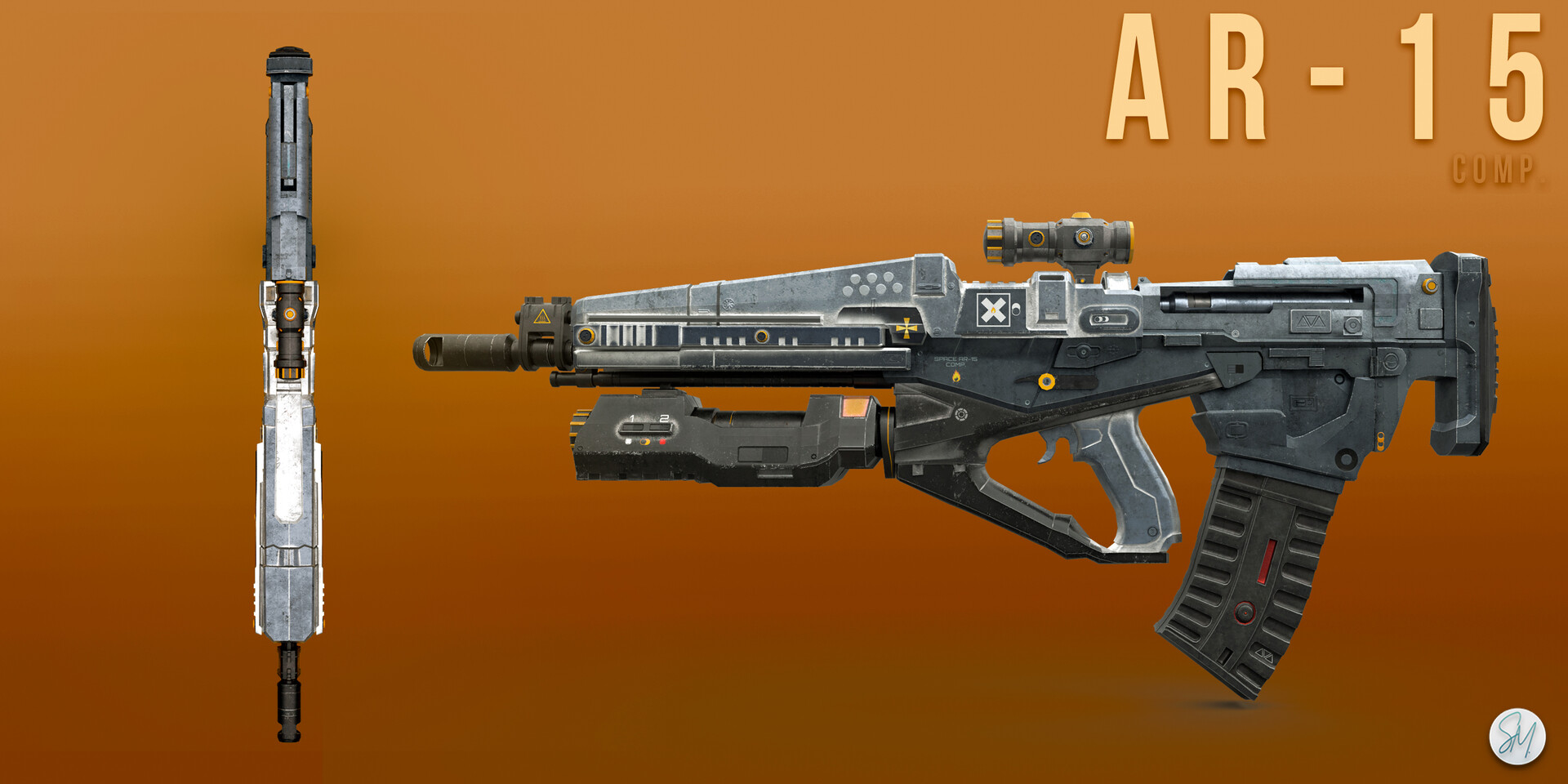Soumyajit Mukherjee - Low Poly Custom (Concept) Assault Rifle (AR-15 ...