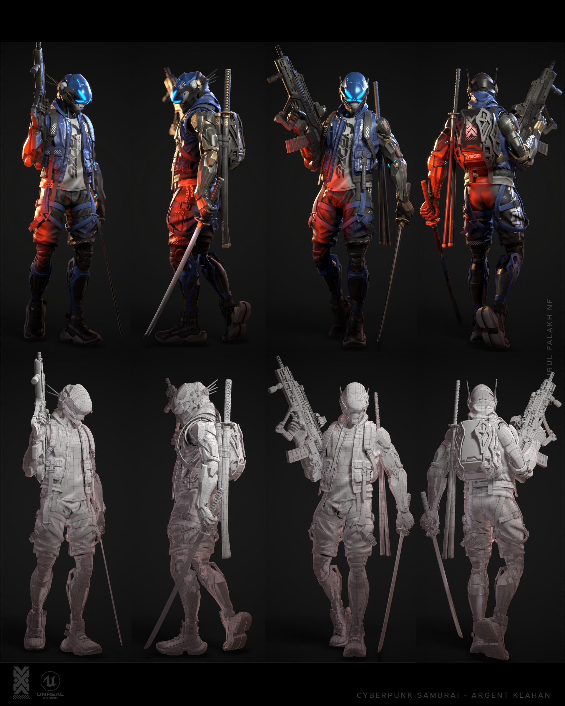 Fajrul FN - Cyberpunk Samurai - Argent Klahan (Original Game Character)