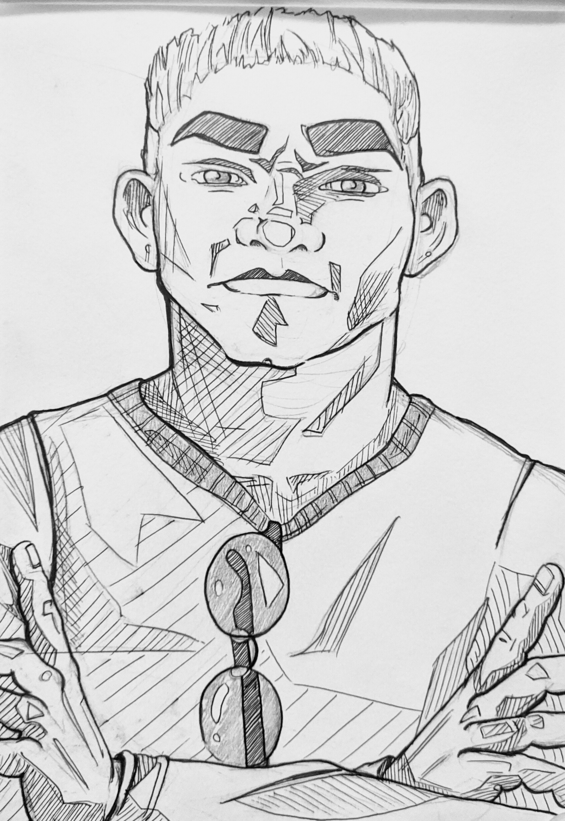 Jason Sargent - Black and White Comic Style Character Drawing October 2020