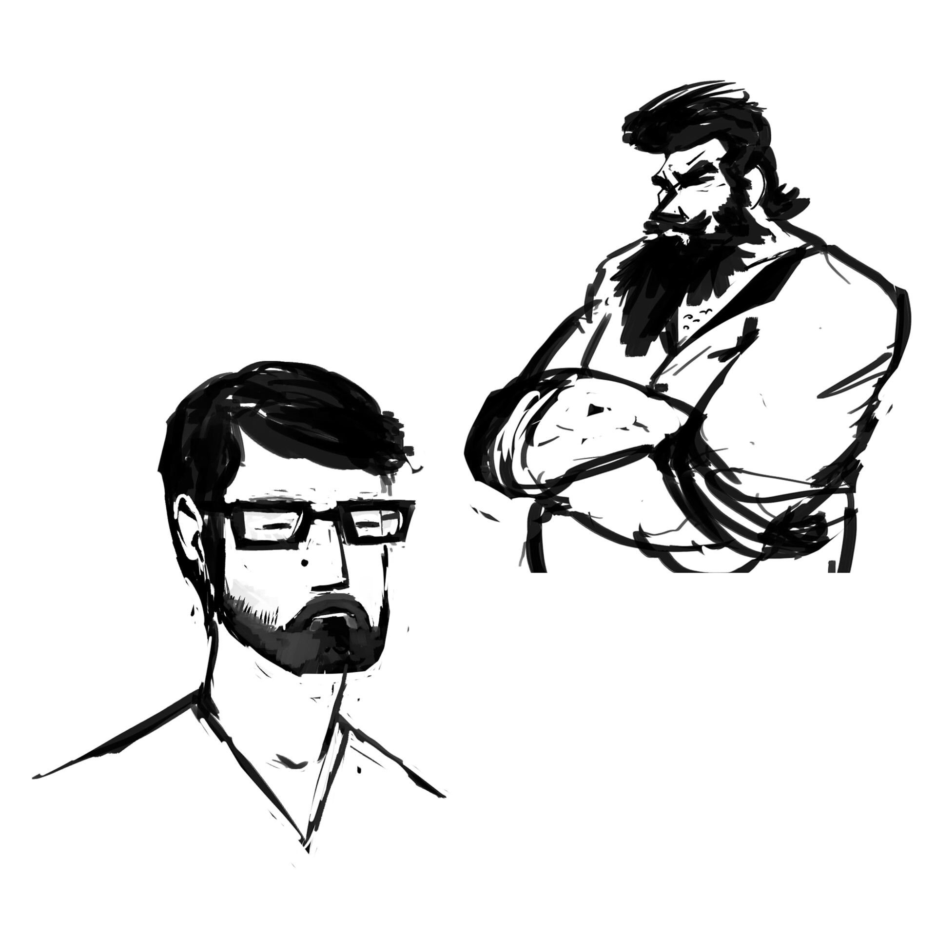 ArtStation - Dour Dads (Character Doodles)