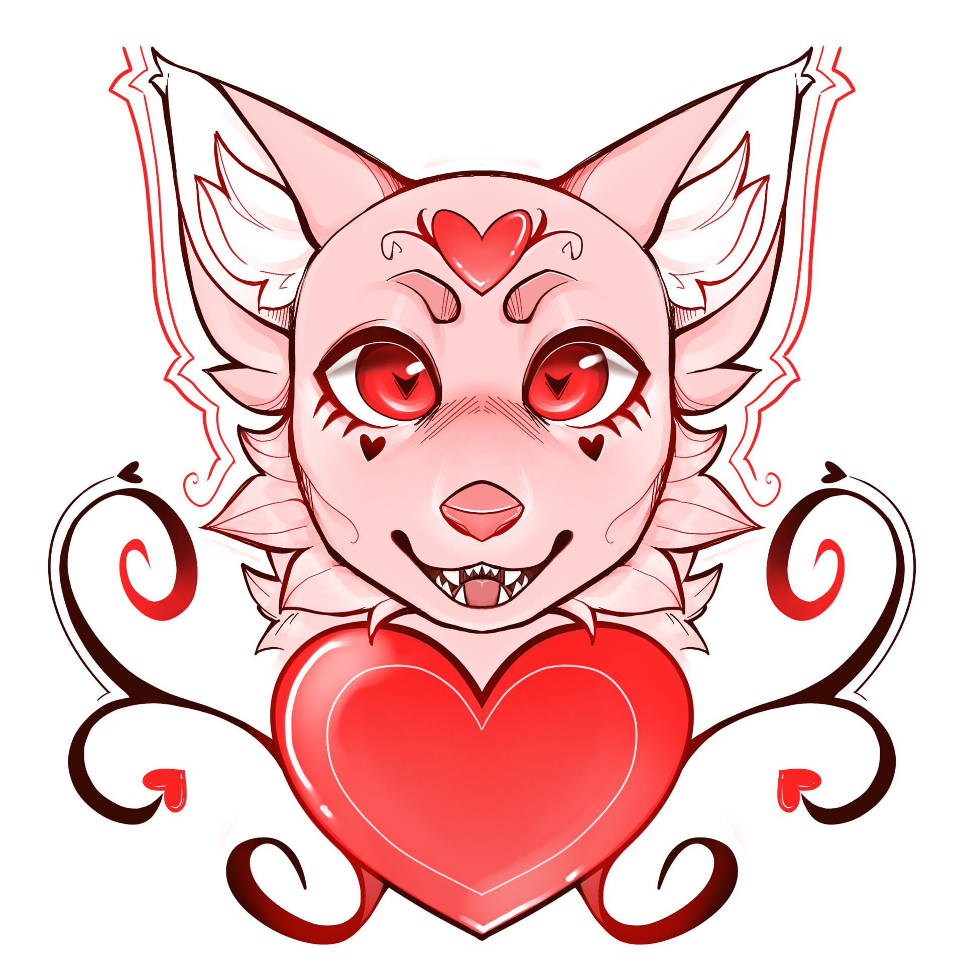 ArtStation - Lovely Pink Wolf ((RedBubble))