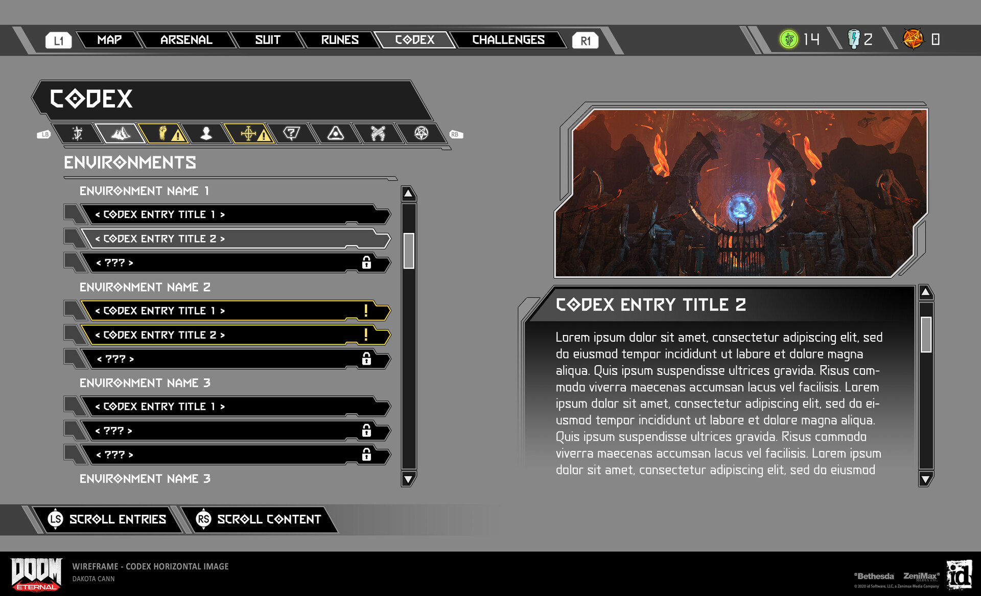 Dakota Cann - Doom Eternal - UI Menus