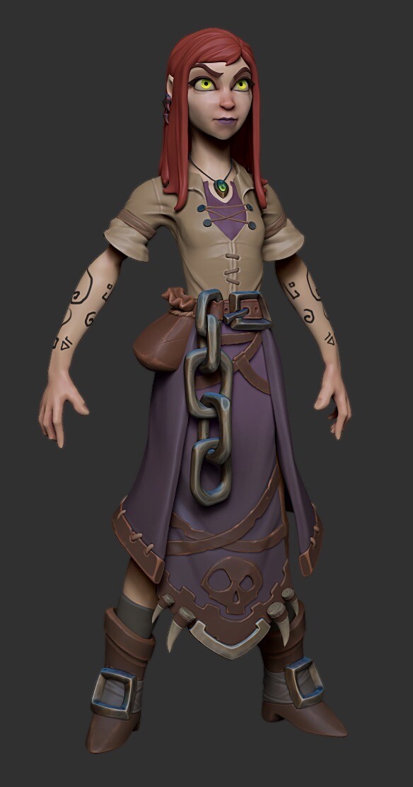 ArtStation - Knightly Knockout - Elena the teenage necromancer